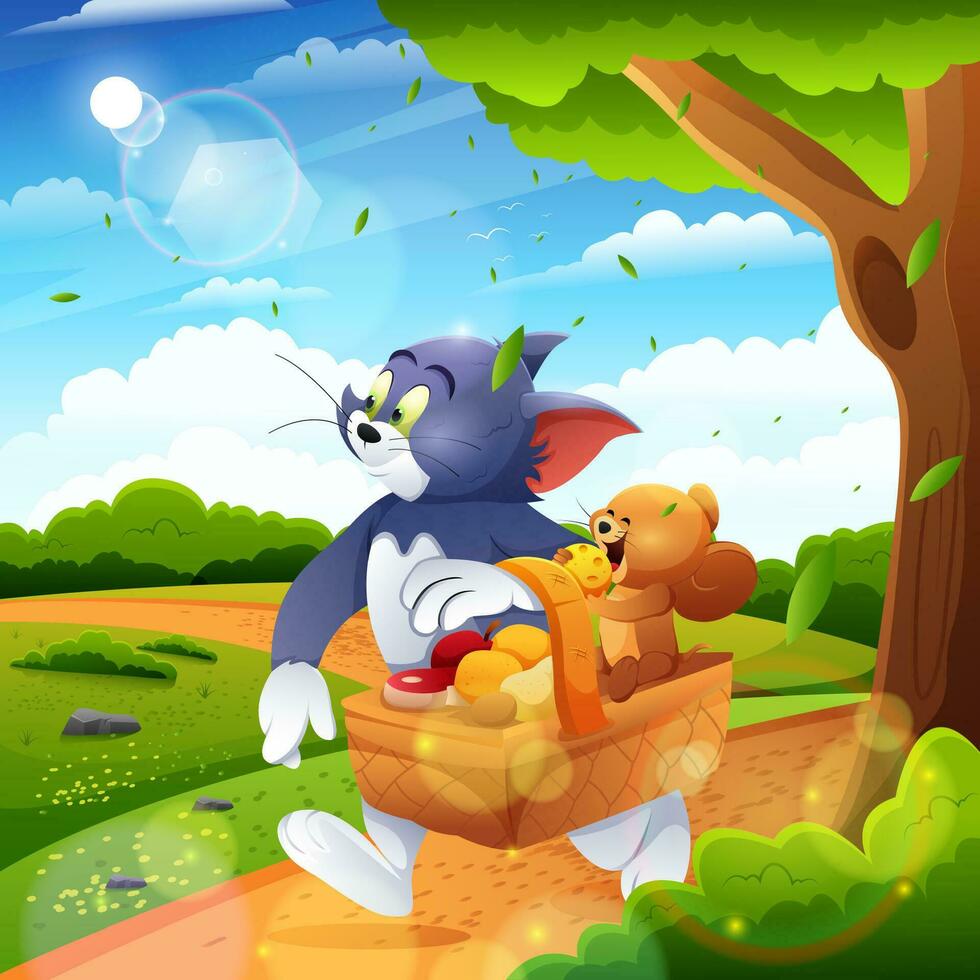 Cat and Mouse Going Picnic Concept 24988592 Vector Art at Vecteezy Cat and Mouse Going Picnic Concept 24988592 Vector Art at Vecteezy