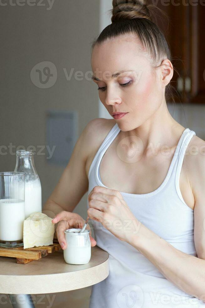 Young lady is eating natural yogurt. Closeup 24989980 Stock Photo at ... Young lady is eating natural yogurt. Closeup 24989980 Stock Photo at ...