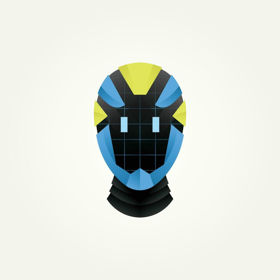 Isolated Modern Robot Head Icon Logo Template Vector Illustration Design Minimalist Modern