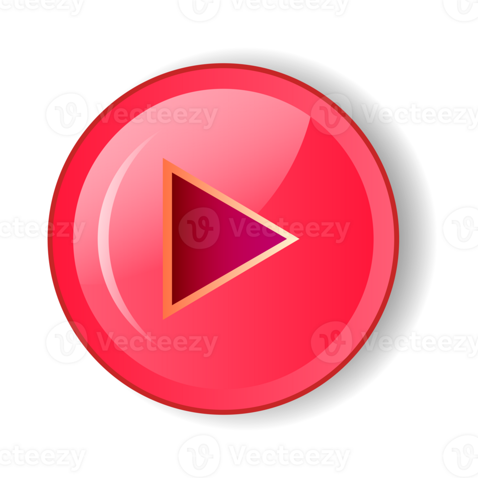 Modern Red Video Play Button Icon 24998442 Png