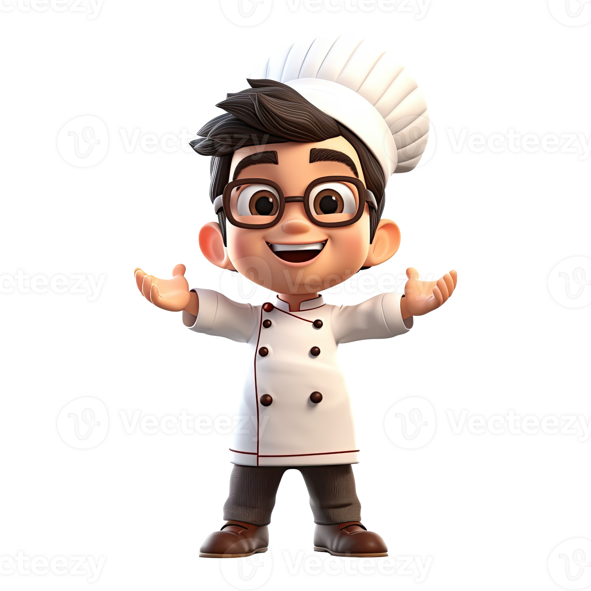 Cute cartoon chef character on transparent background. 25002348 PNG