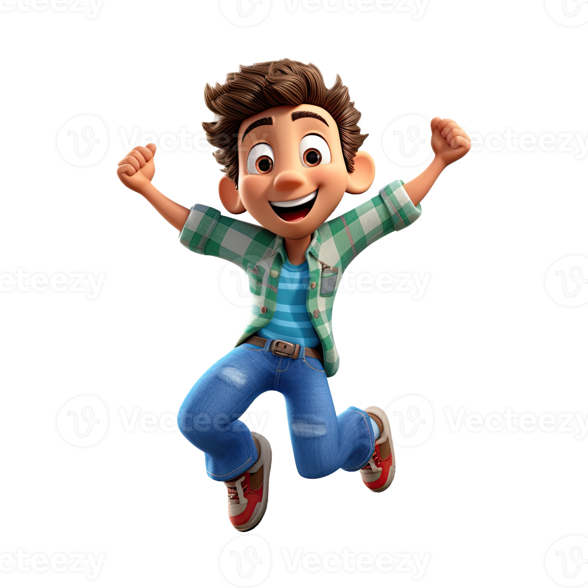 3D Happy cartoon actor character on transparent background. 25002367 PNG