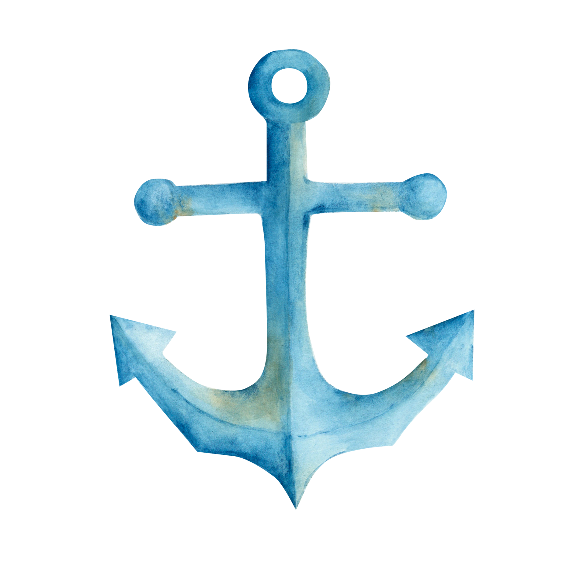Nautical anchor. Hand painted summer sea element. Watercolor vintage ... Nautical anchor. Hand painted summer sea element. Watercolor vintage ...