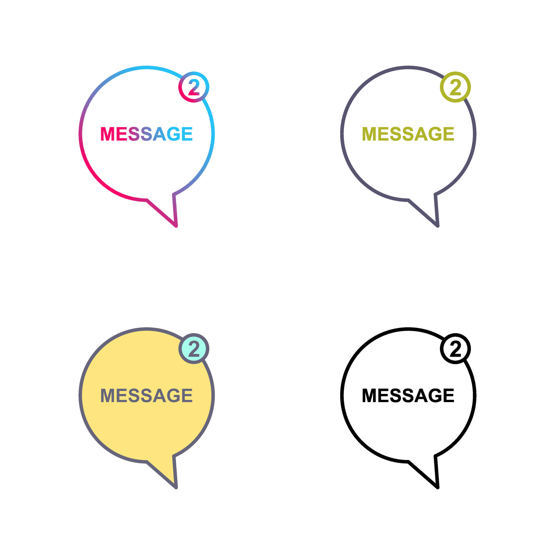 Message Bubbles Vector Icon 25003584 Vector Art at Vecteezy