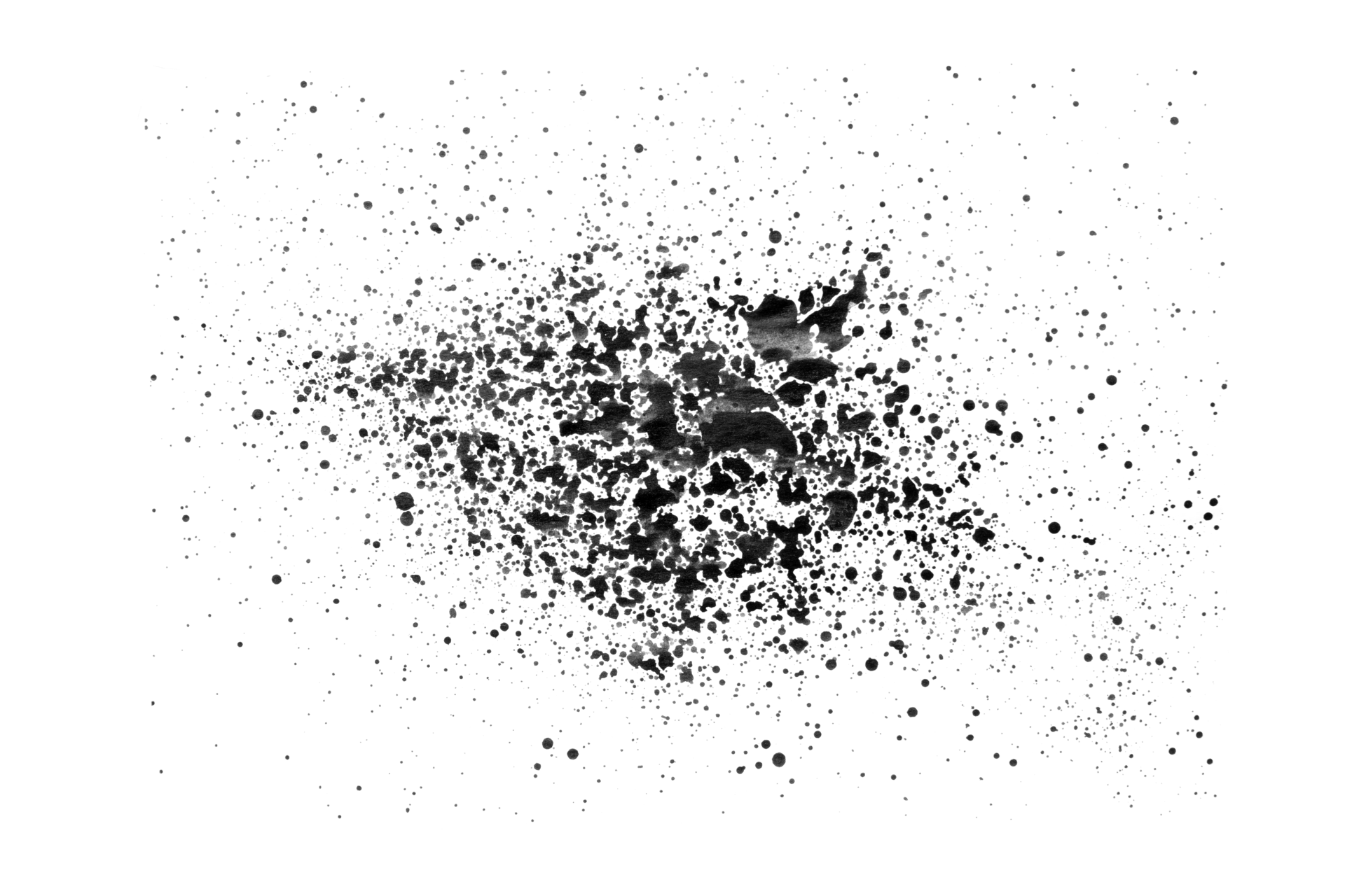 Black Paint Splatter Transparent