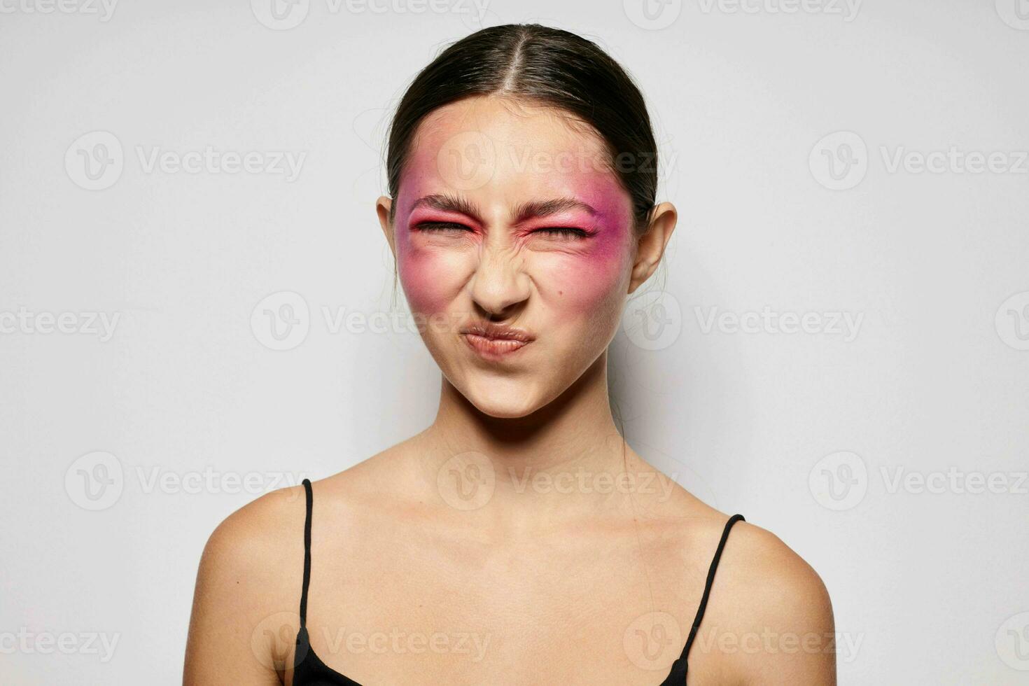 Beauty Fashion Female Bright Makeup Posing Fashion Emotions Light