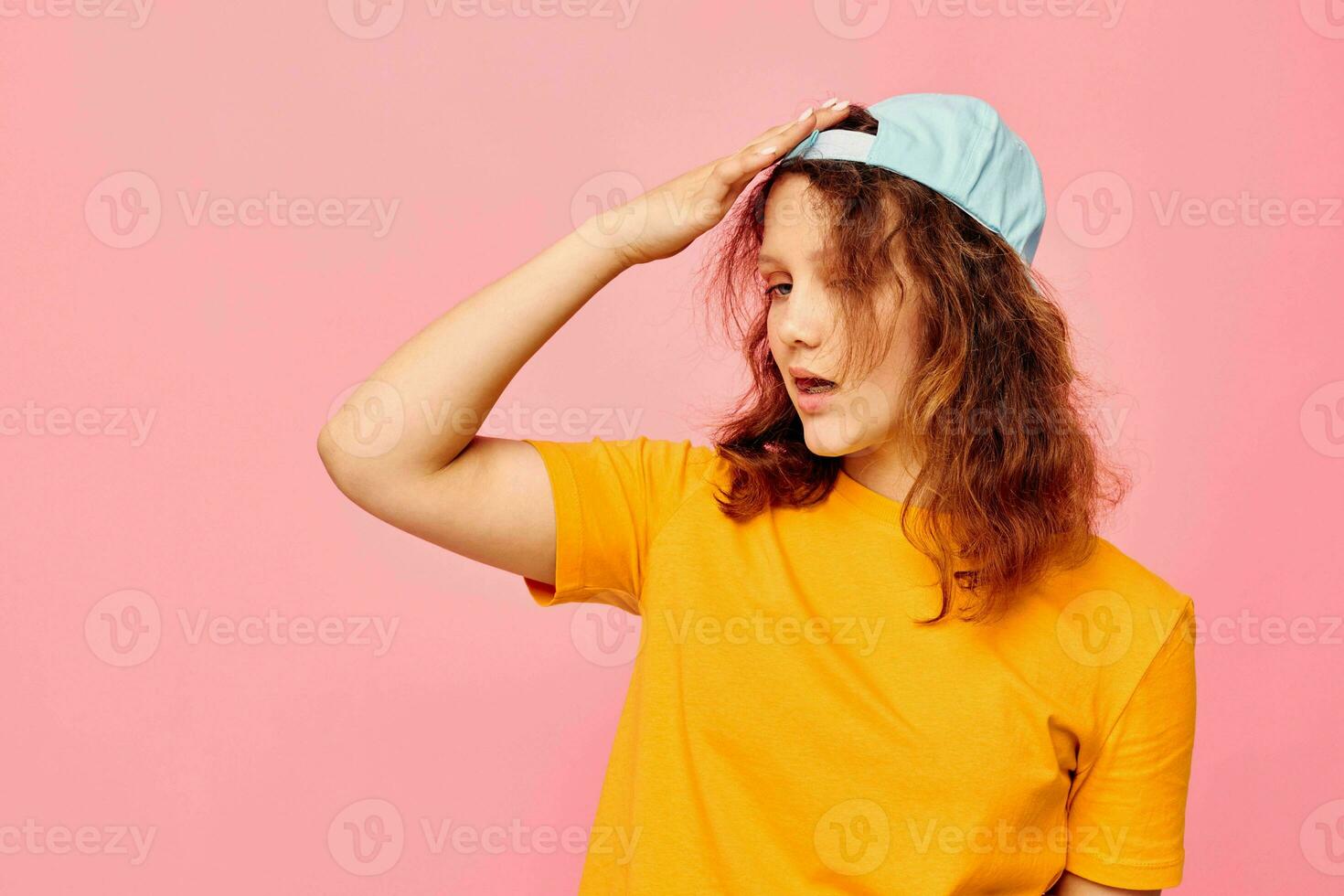 beautiful woman grimace posing summer style fashion cropped view ...