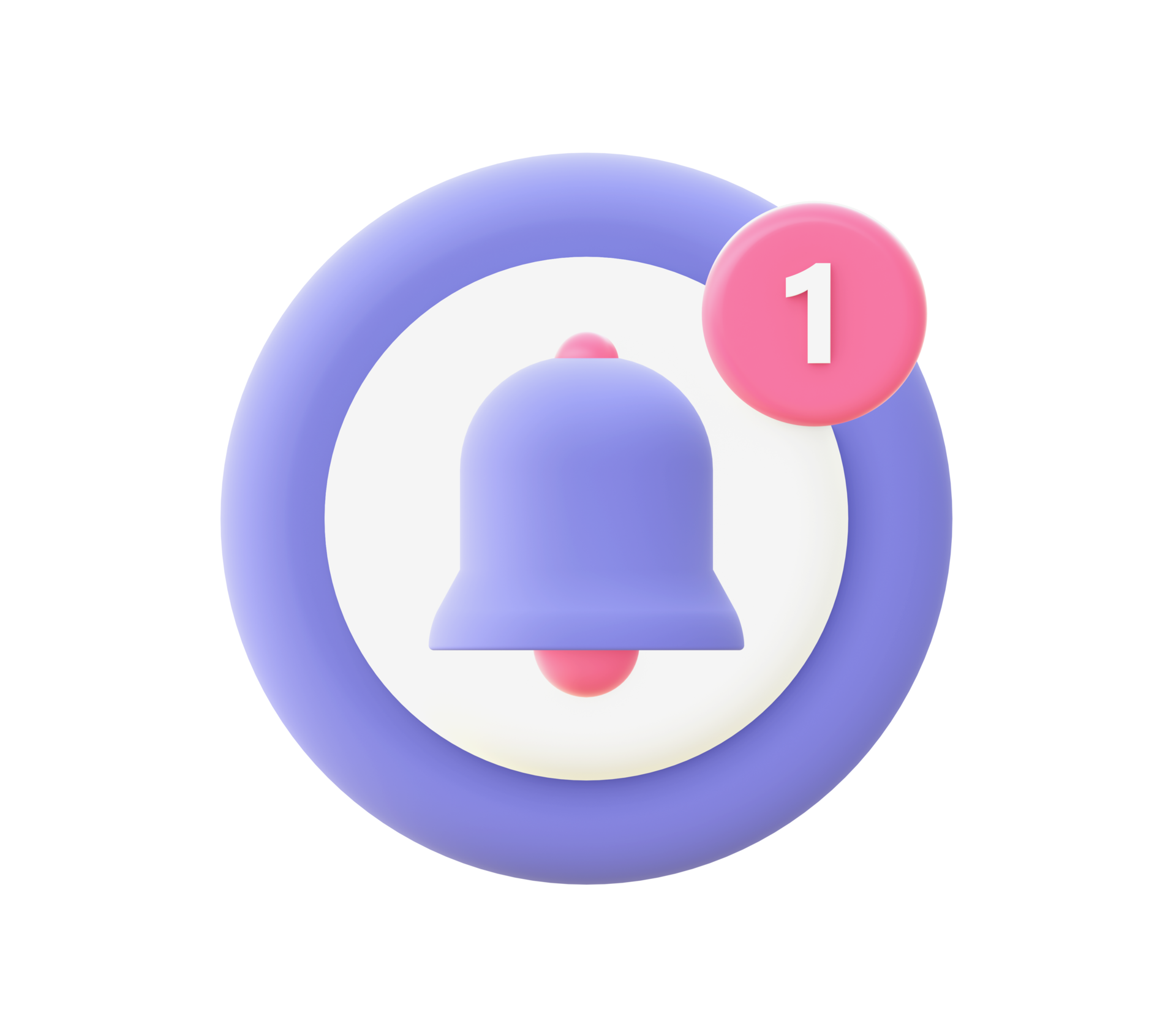 3d illustration icon of Simple purple Notification with bell for UI UX ...