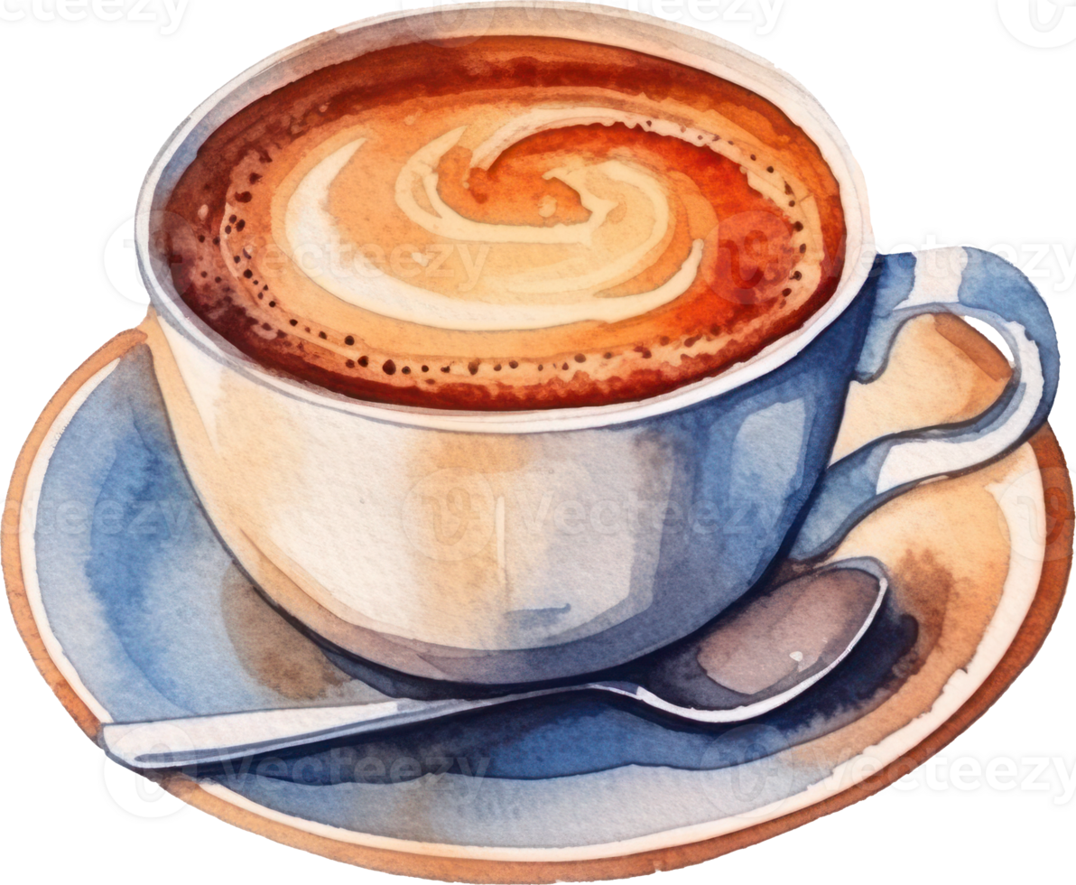 Cup of coffee watercolor illustration. 25024909 PNG