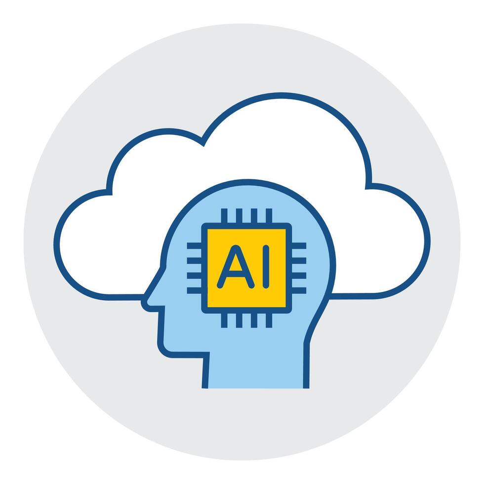 Cloud Computing With Ai Icon Illustrates The Concept Of Cloud Computing And Artificial