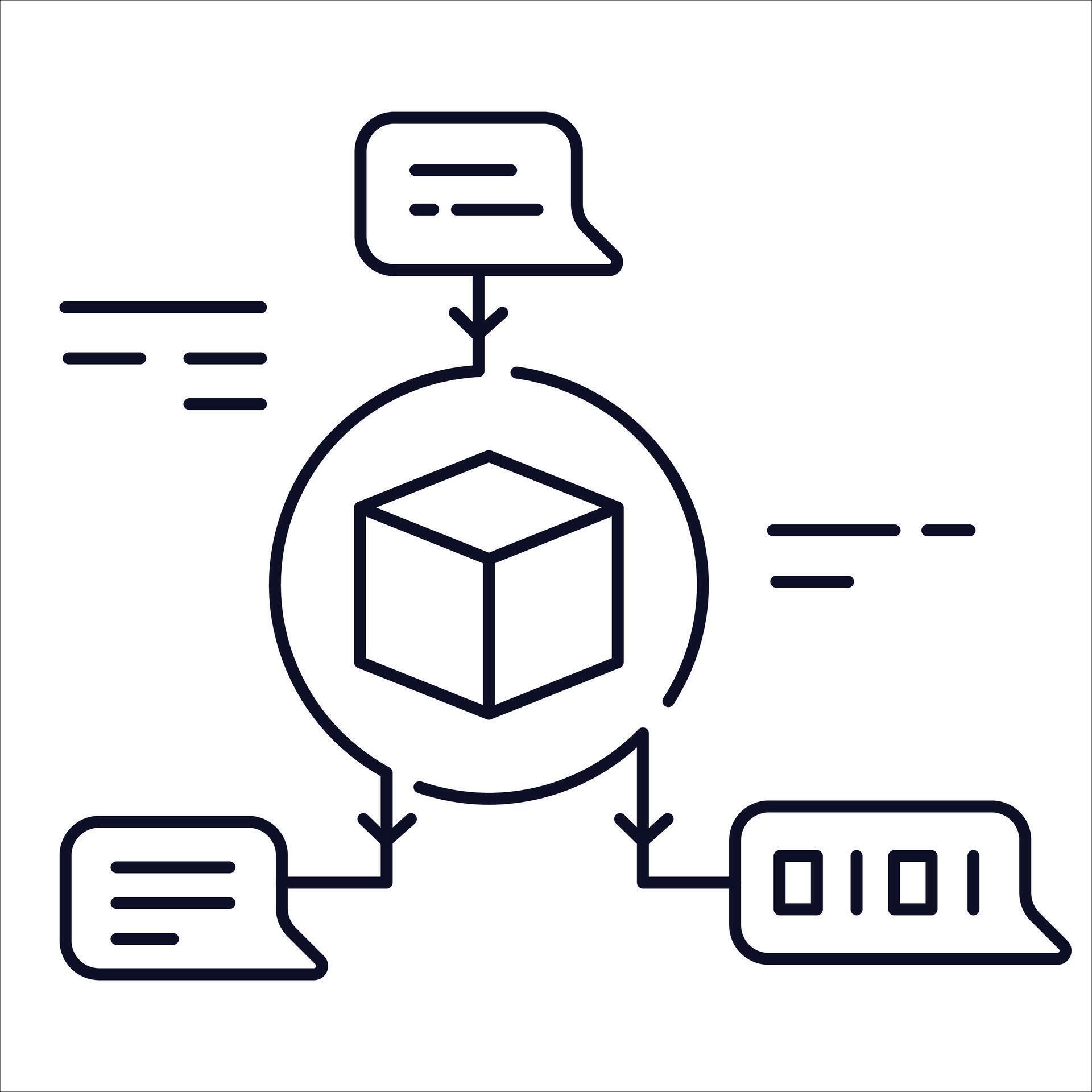Large Language Model - Advanced Text Generation AI. Vector Editable ...