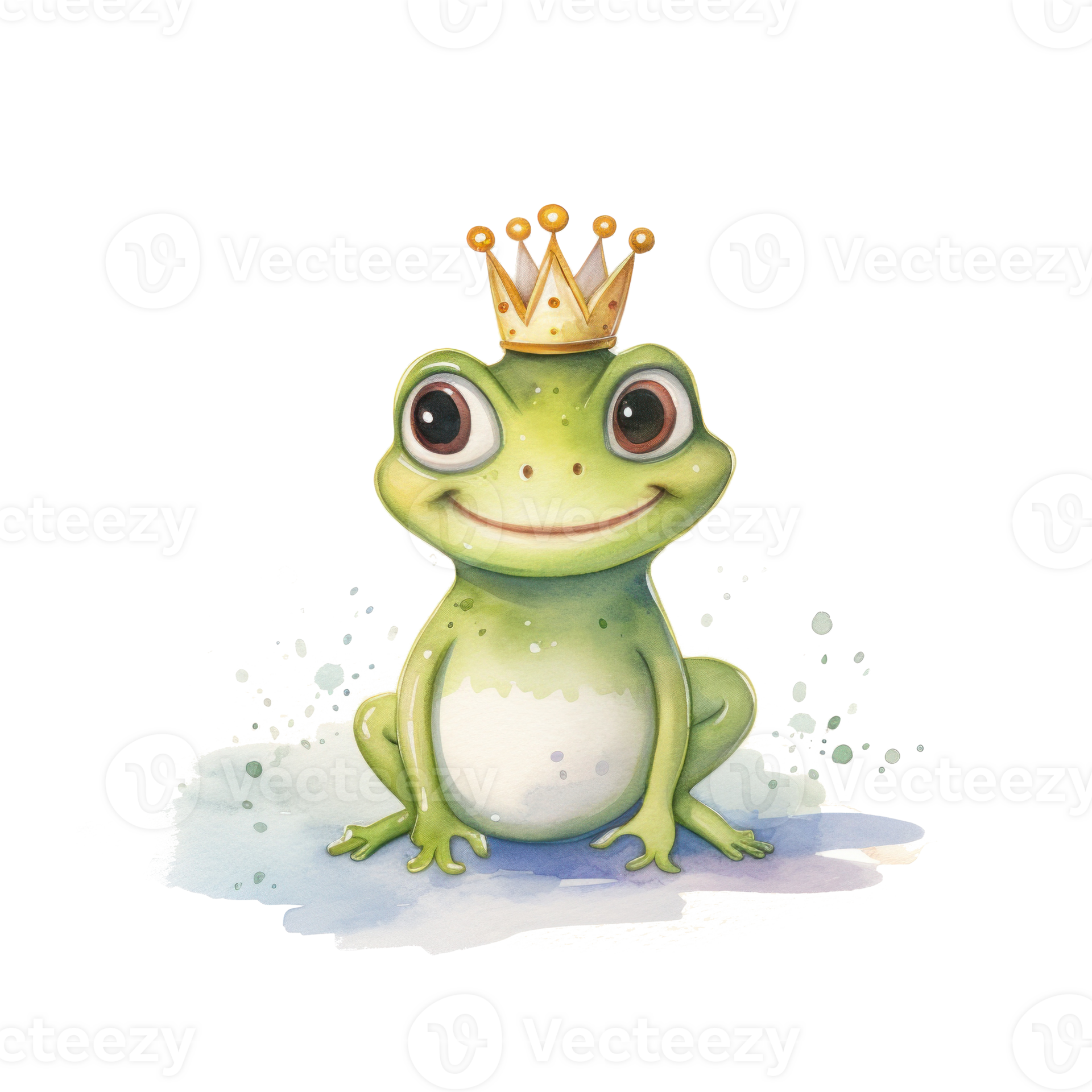 Watercolor princess frog isolated. Illustration Generative AI 25037538 PNG Watercolor princess frog isolated. Illustration Generative AI 25037538 PNG