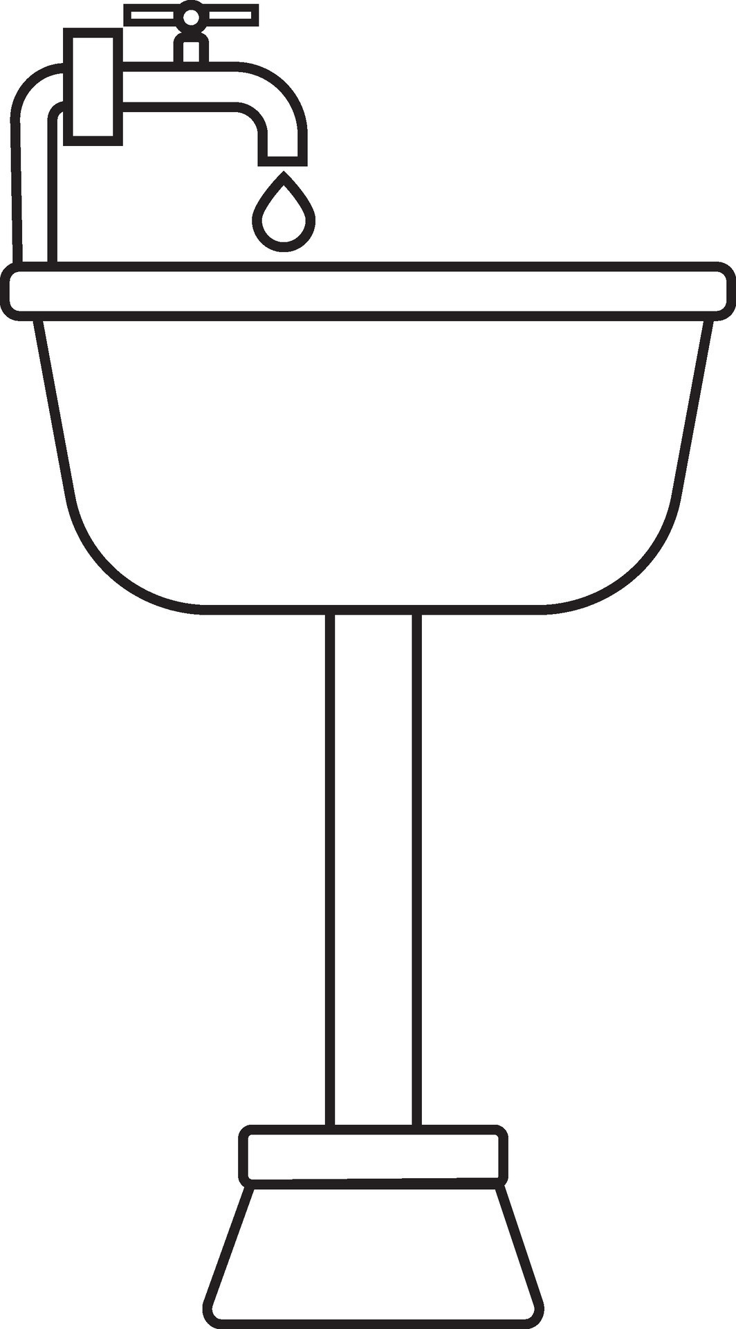 Black Line Art Sink With Water Tab 25037861 Vector Art At Vecteezy