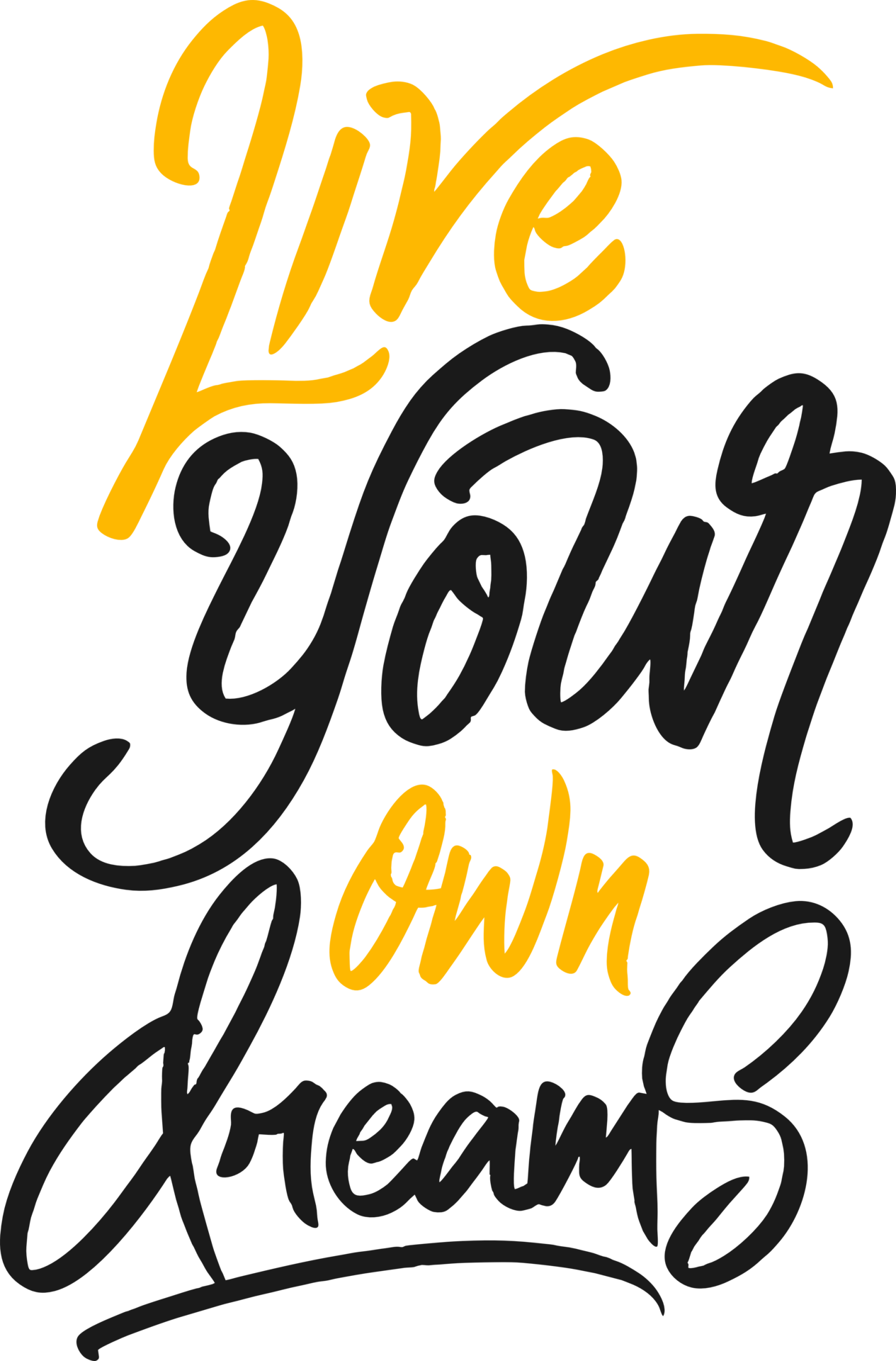 Live Your Own Dreams Motivational Typography Quote Design 25038668 Png