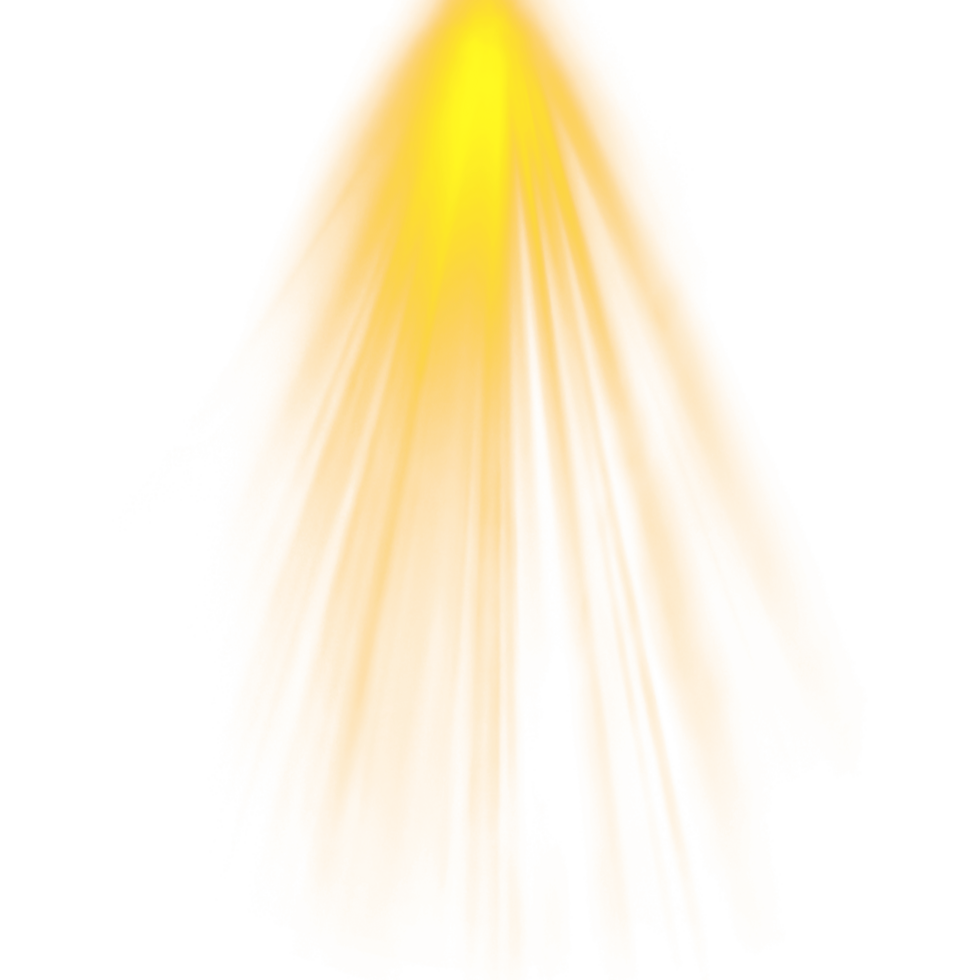 Realistic yellow light rays effect isolated on transparent background. Sunlight realistic effect ...