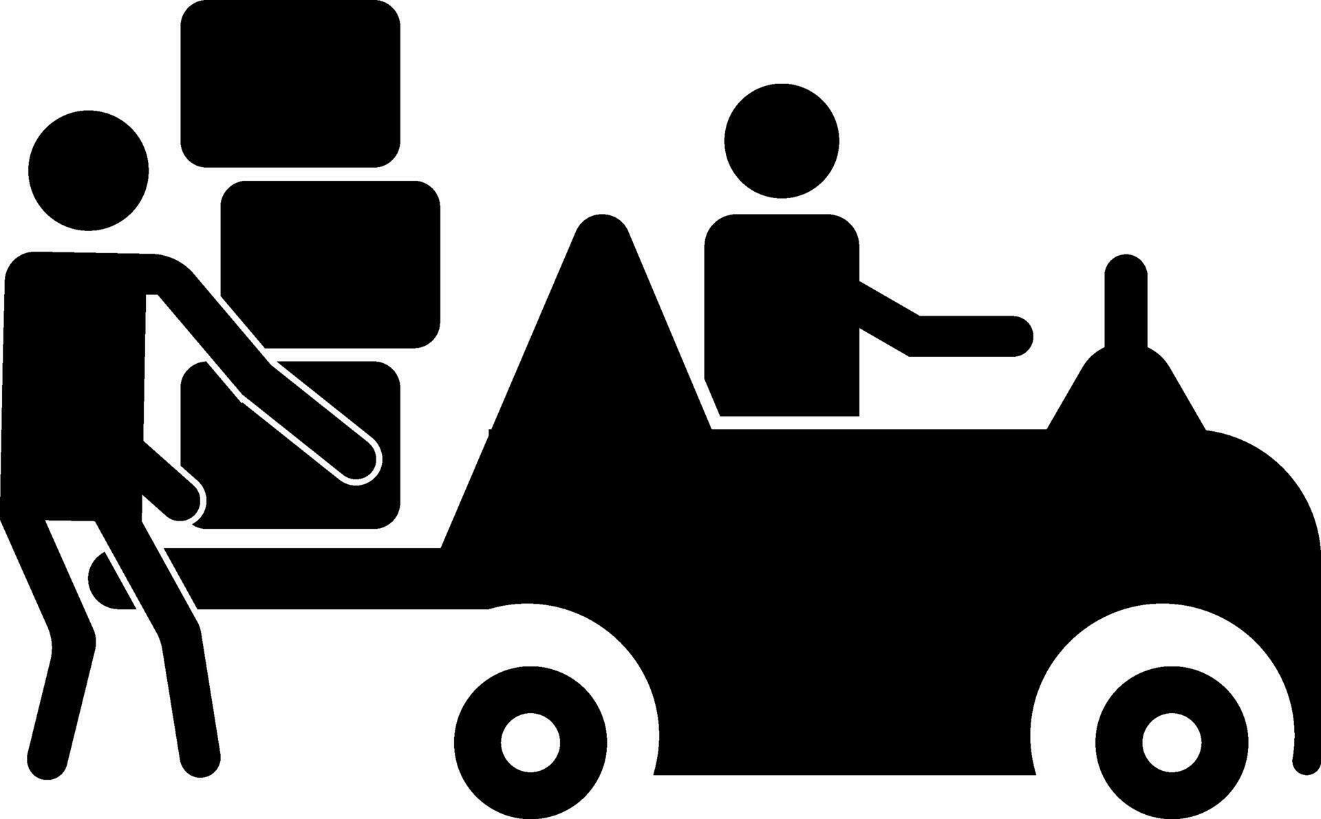 Worker loading boxes in car. 25039116 Vector Art at Vecteezy