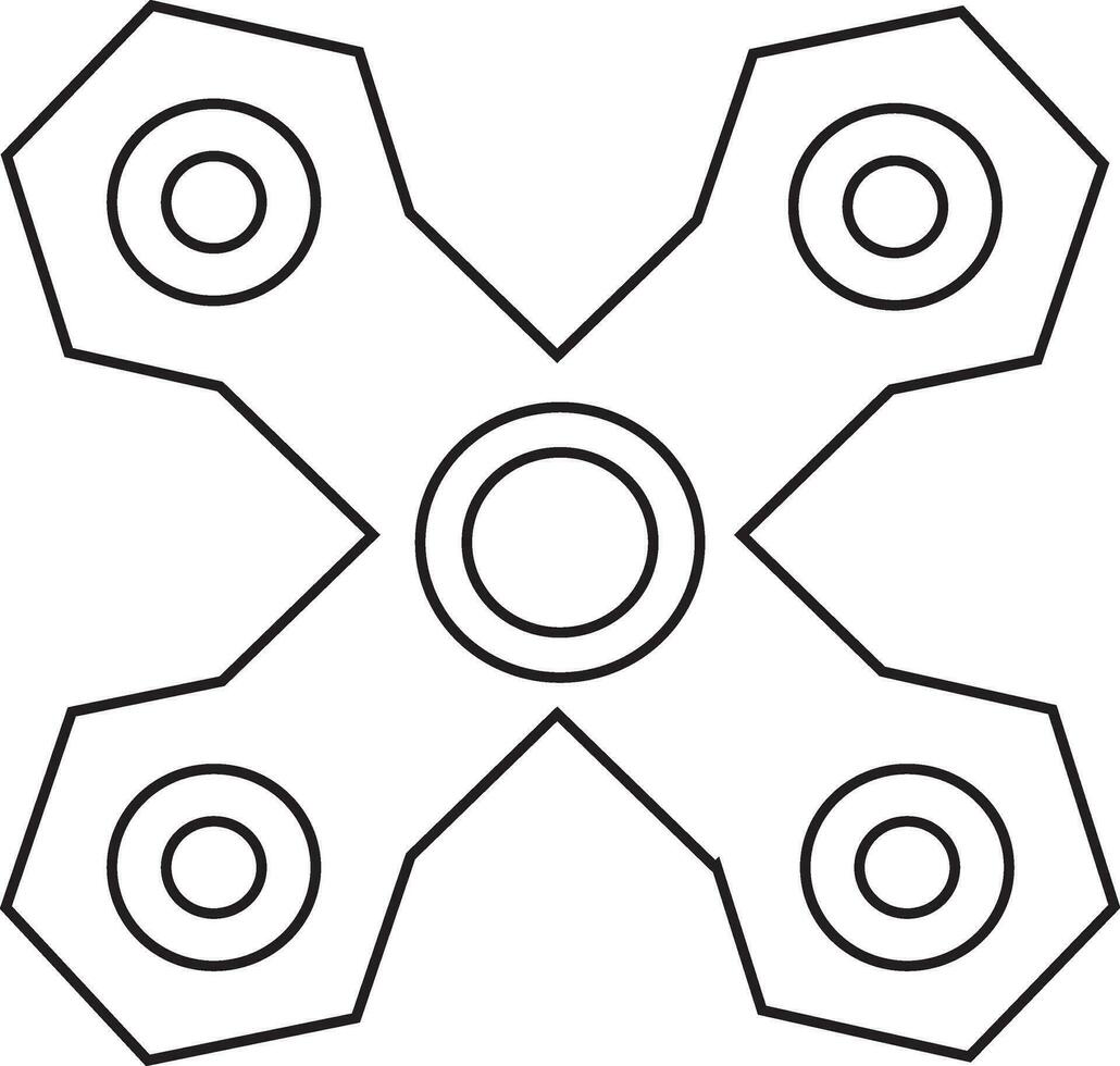 Illustration Of Four Arms Toy For Stress Relief In Stroke Style 25039492 Vector Art At Vecteezy
