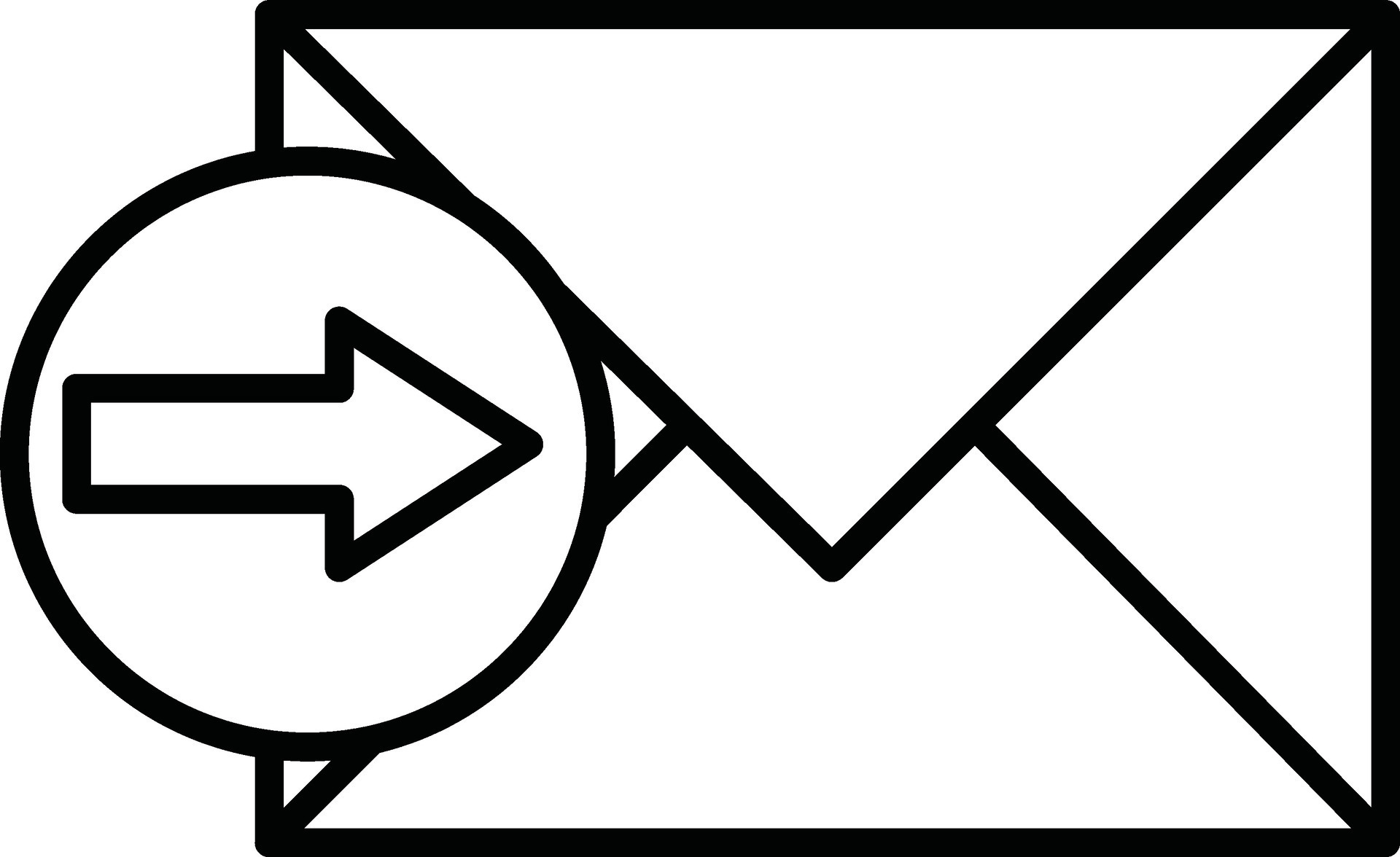 Send arrow with mail or envelope icon in thin line art. 25047165 Vector Art at Vecteezy