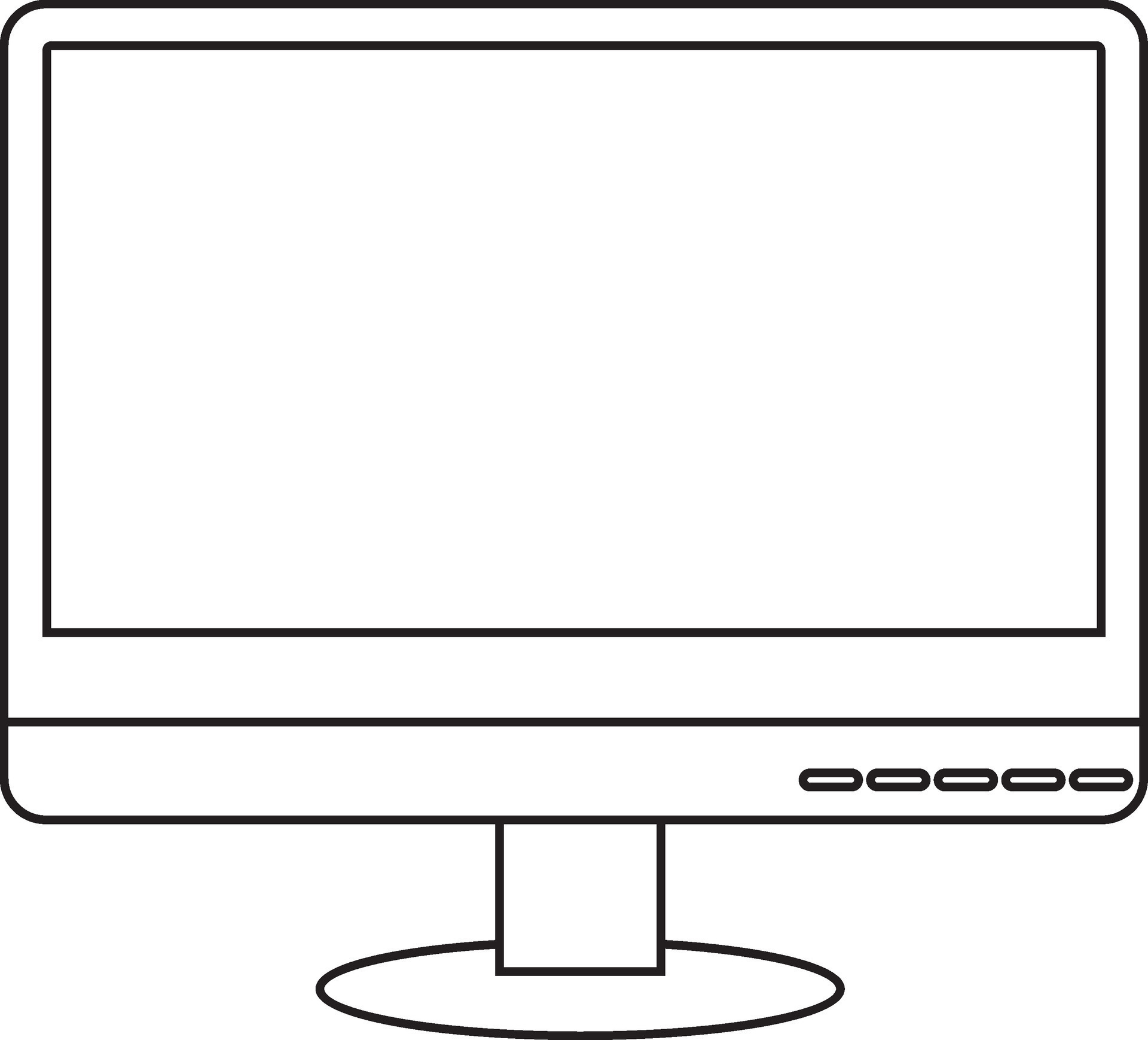 Black line art illustration of blank computer in flat style. 25048080 ...