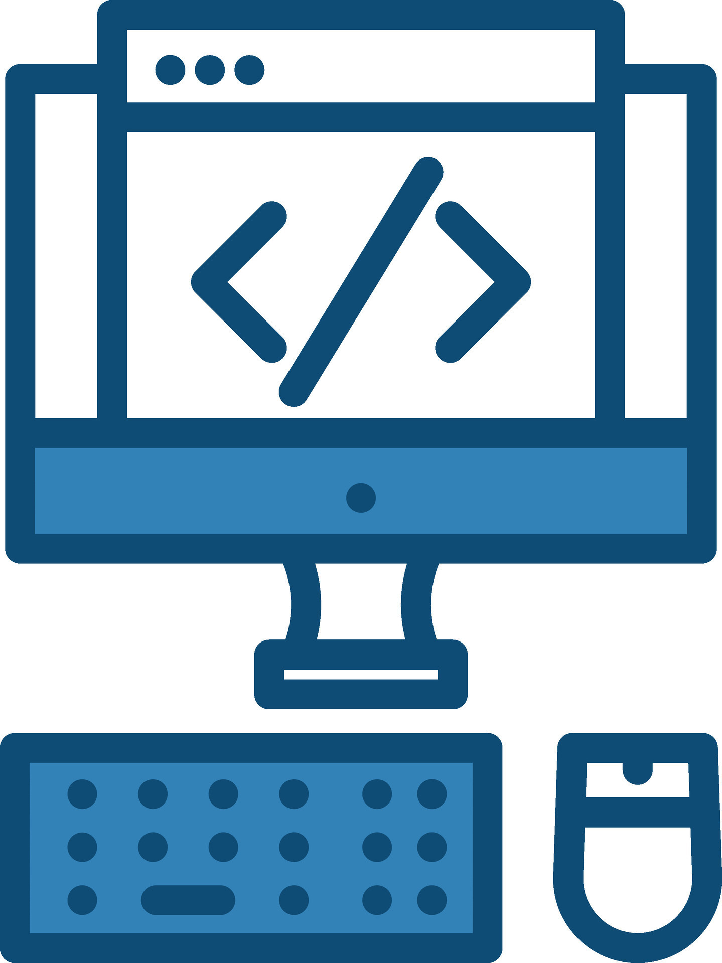 White And Blue Color Web Coding In Desktop Icon. 25055651 Vector Art at ...