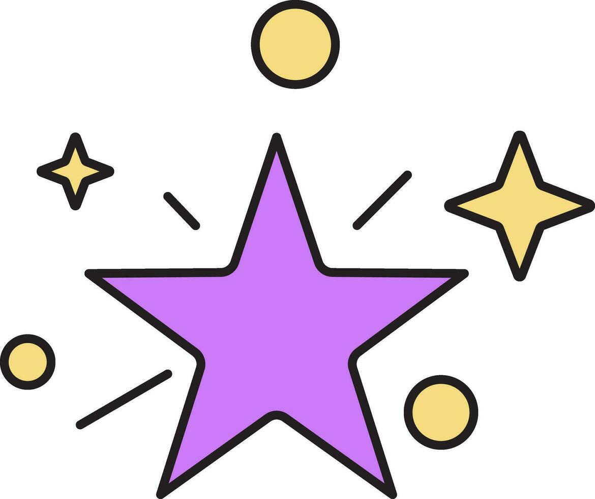 Sparkling Star Icon In Purple And Yellow Color. 25056343 Vector Art at Vecteezy