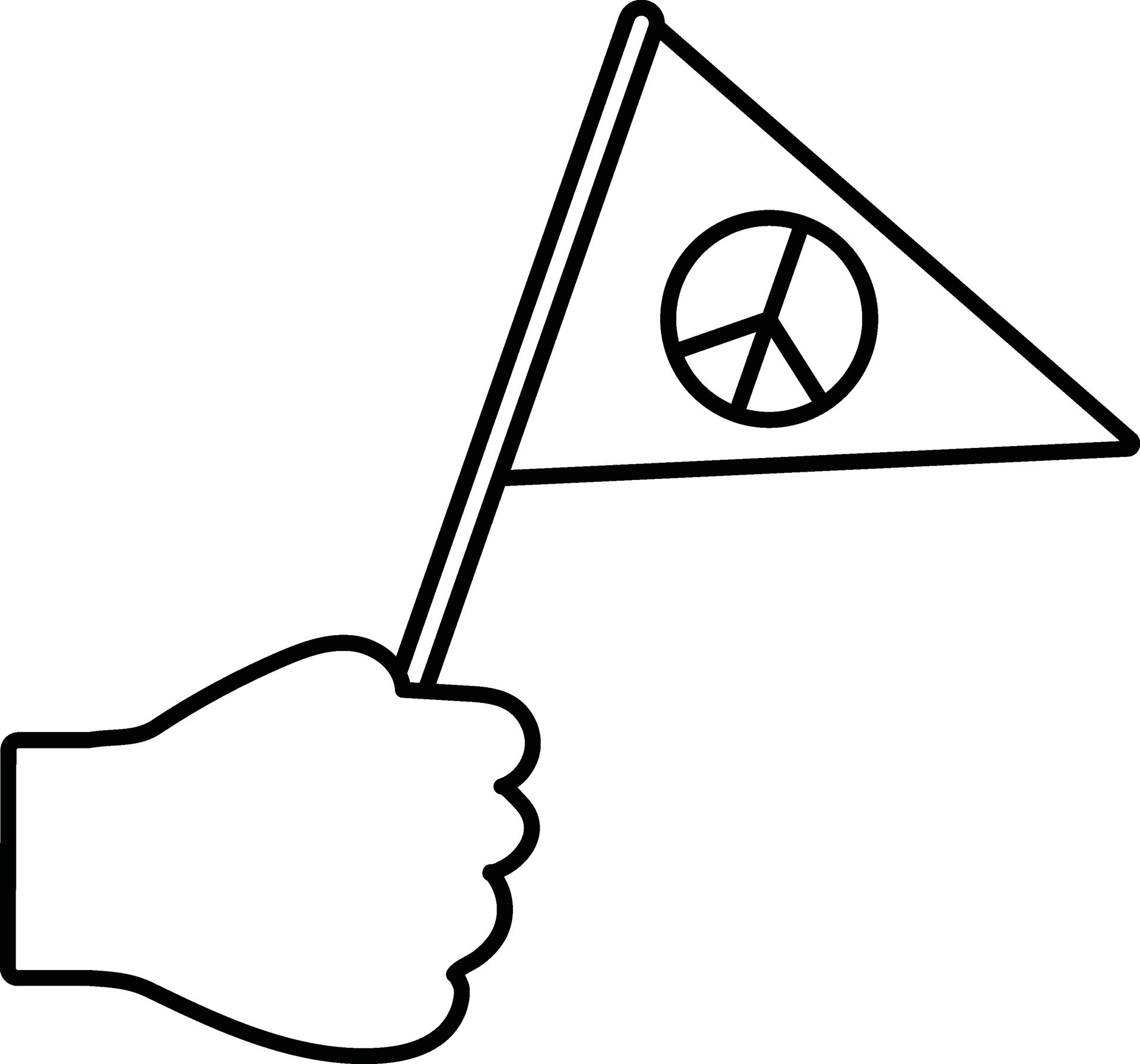 Peace Sign Flag In Hand 25056359 Vector Art At Vecteezy