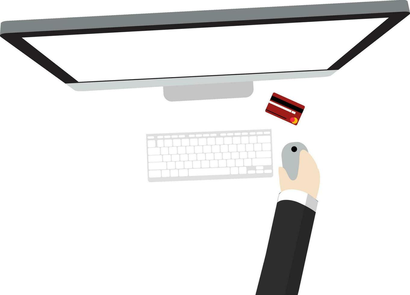Working businessman hand on computer. 25056371 Vector Art at Vecteezy