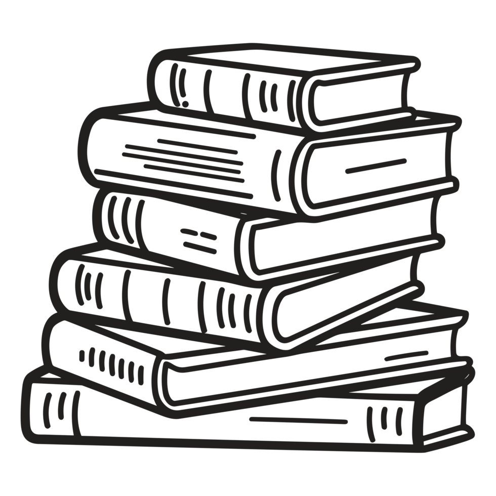 Book Stack Silhouette - 25073827 PNG