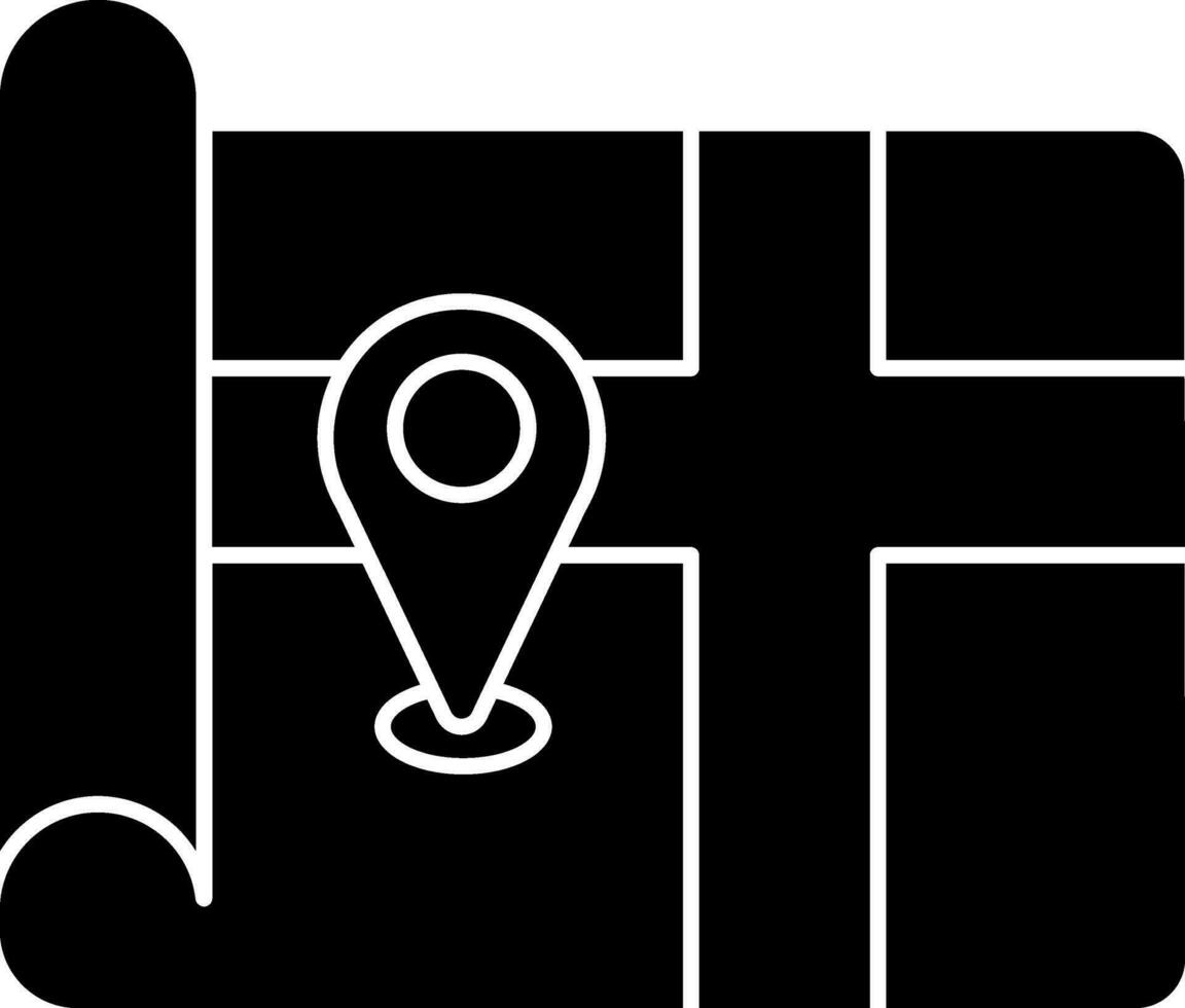 Black And White Map Navigation Icon. 25076028 Vector Art at Vecteezy