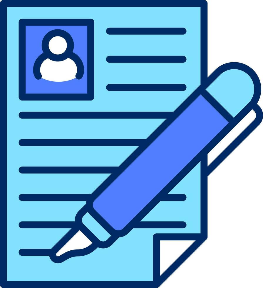 Application form with pen icon in blue color. 25077161 Vector Art at ...