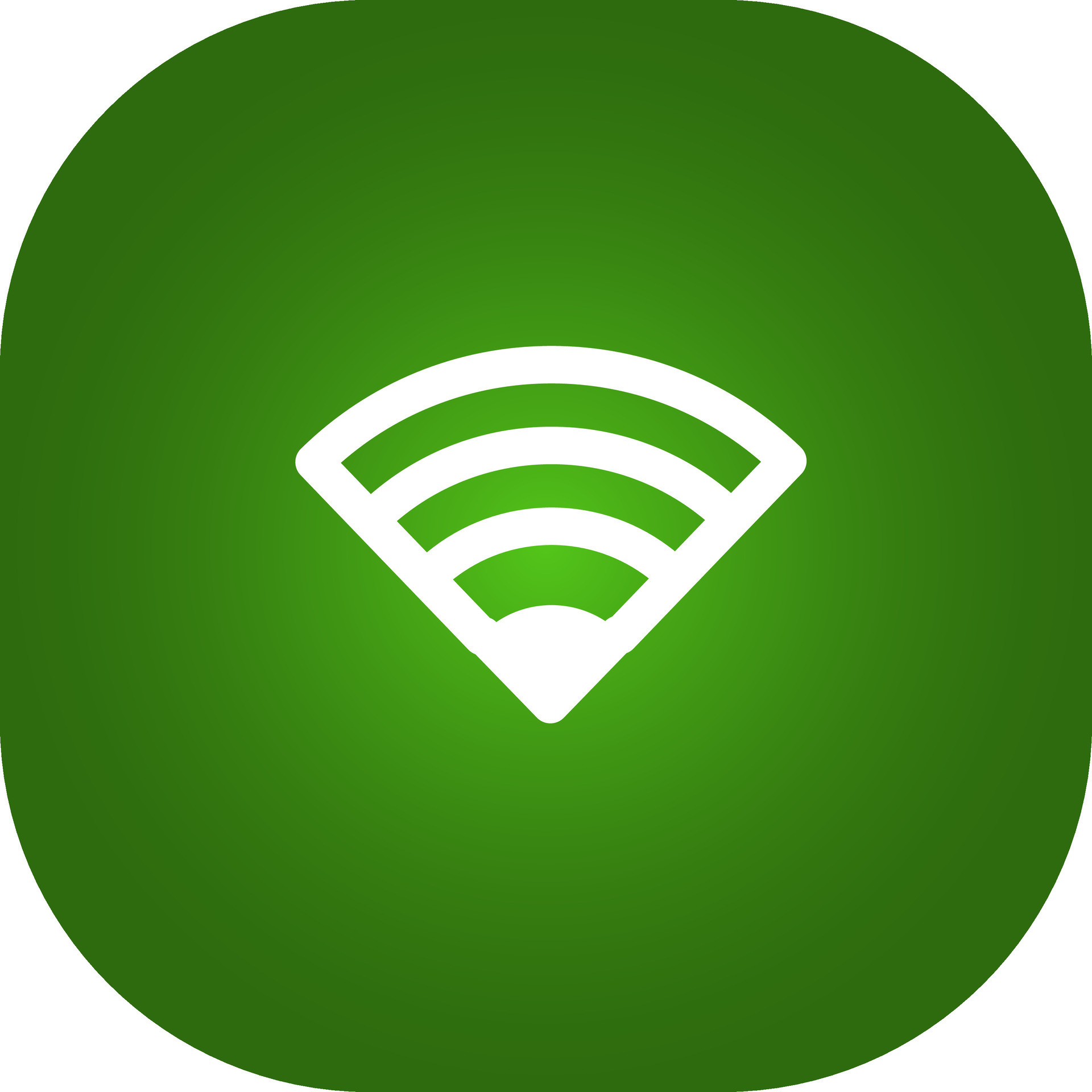 White Wifi Symbol Or Icon On Square Green Background. 25077298 Vector Art at Vecteezy
