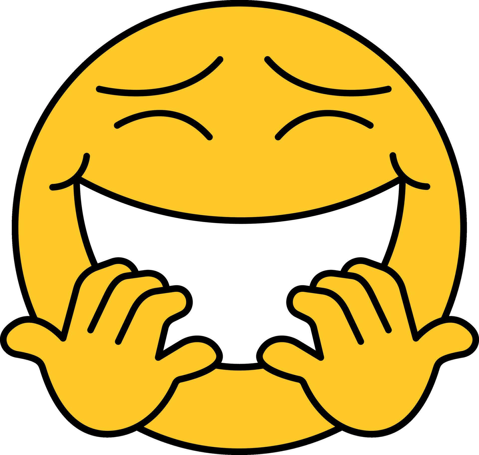 Laughing Face Emoji Icon In White And Yellow Color. 25077325 Vector Art at Vecteezy