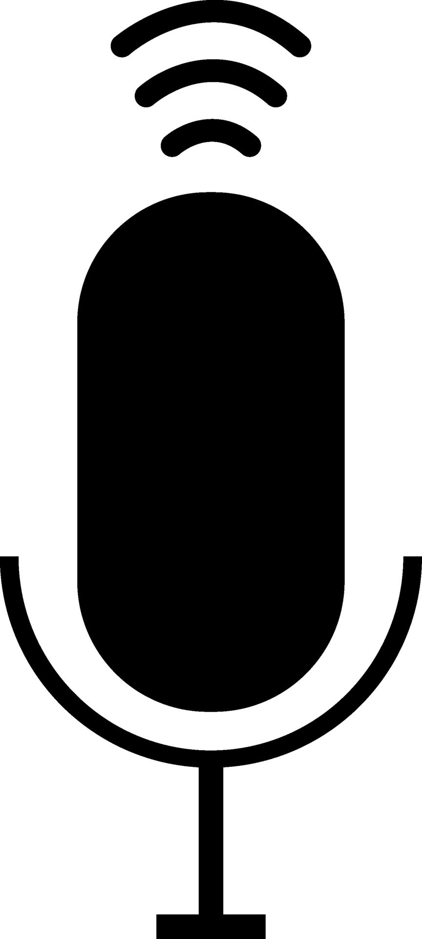 Glyph sign or symbol of microphone. 25077990 Vector Art at Vecteezy