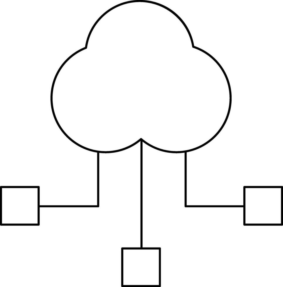 Cloud Computing Line Art Icon in Flat Style. 25078502 Vector Art at ...