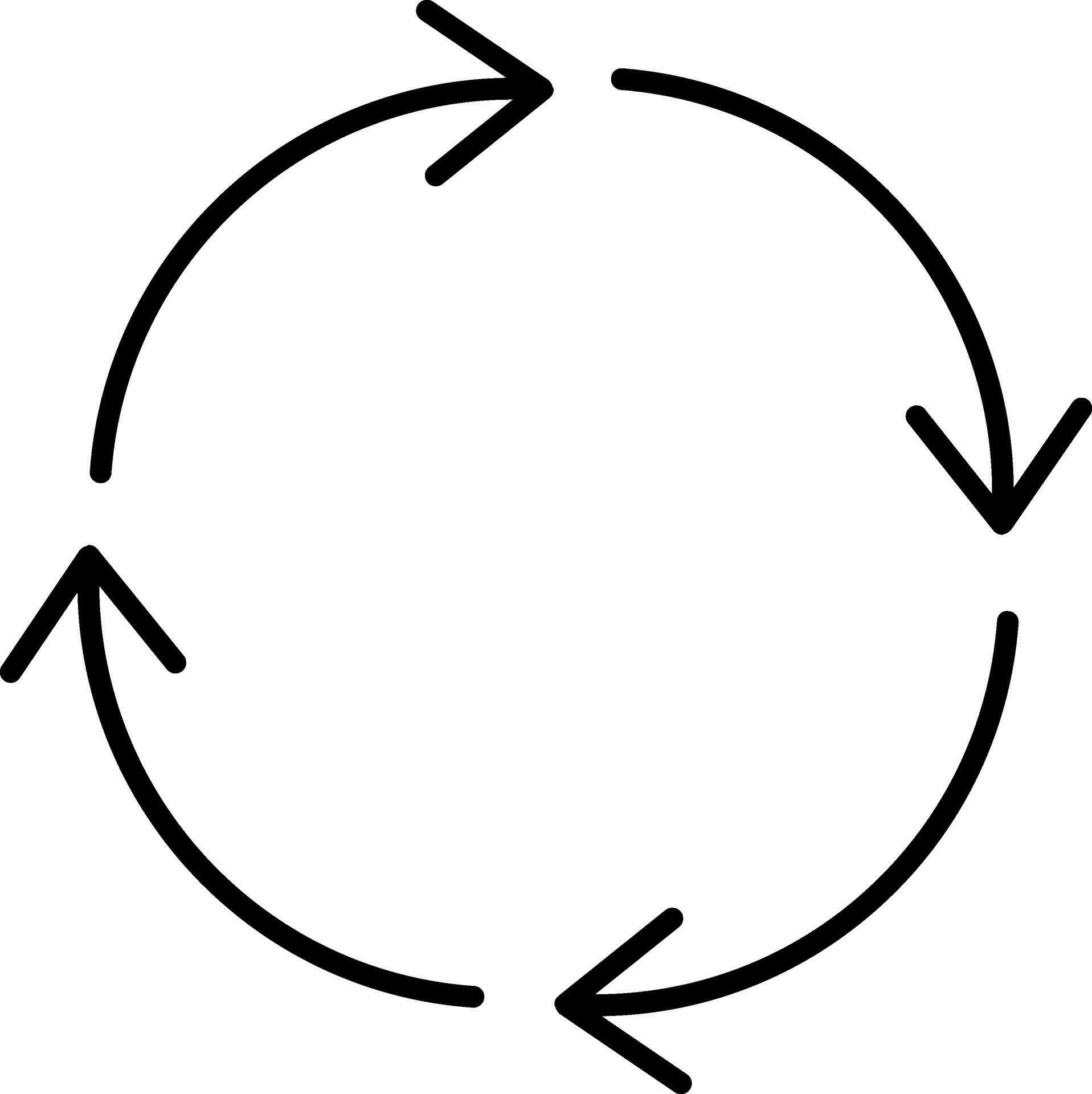 Arrow Cycle Icon In Black Line Art. 25078622 Vector Art at Vecteezy