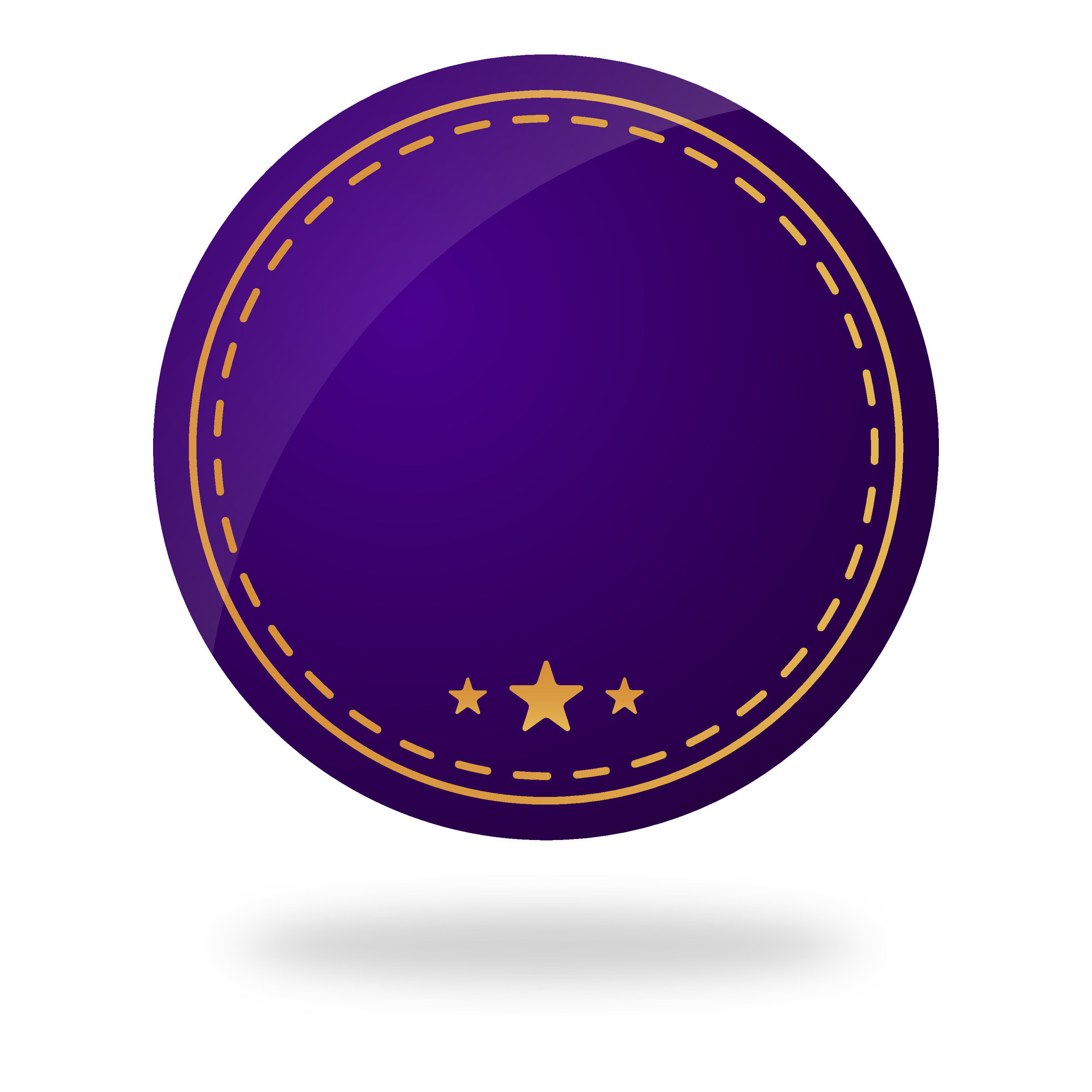 Purple Empty Round Badge Or Token Element On White Background. 25094204 ...