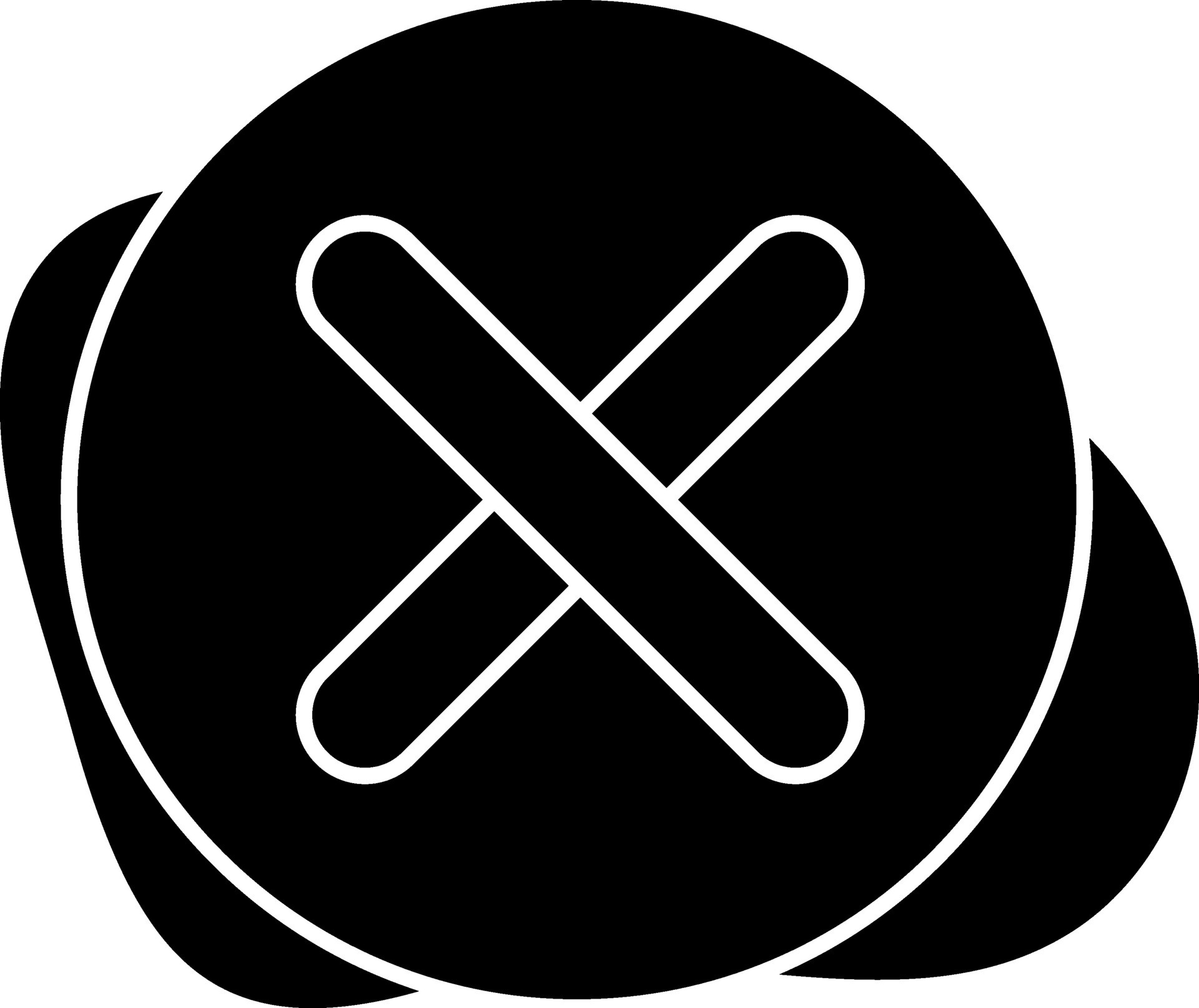 Flat Style Delete Button Or Cross Sign On Black Background. 25095415 ...