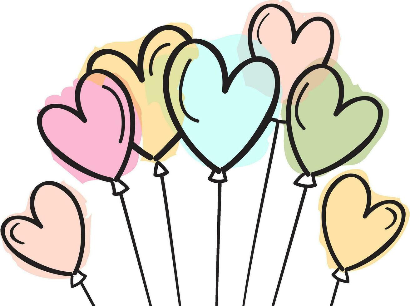 Flat illustration of colorful heart shaped Balloons. 25096560 Vector ...