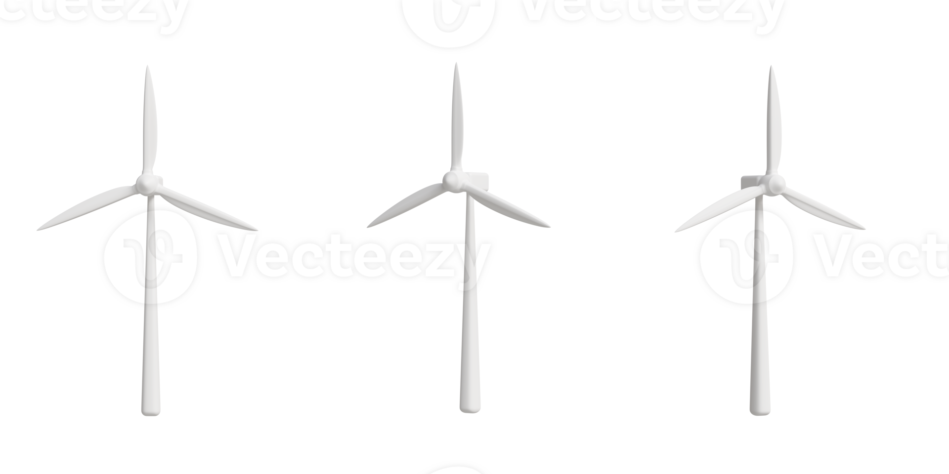 White Wind Turbine On Isolated Background 25107084 Png