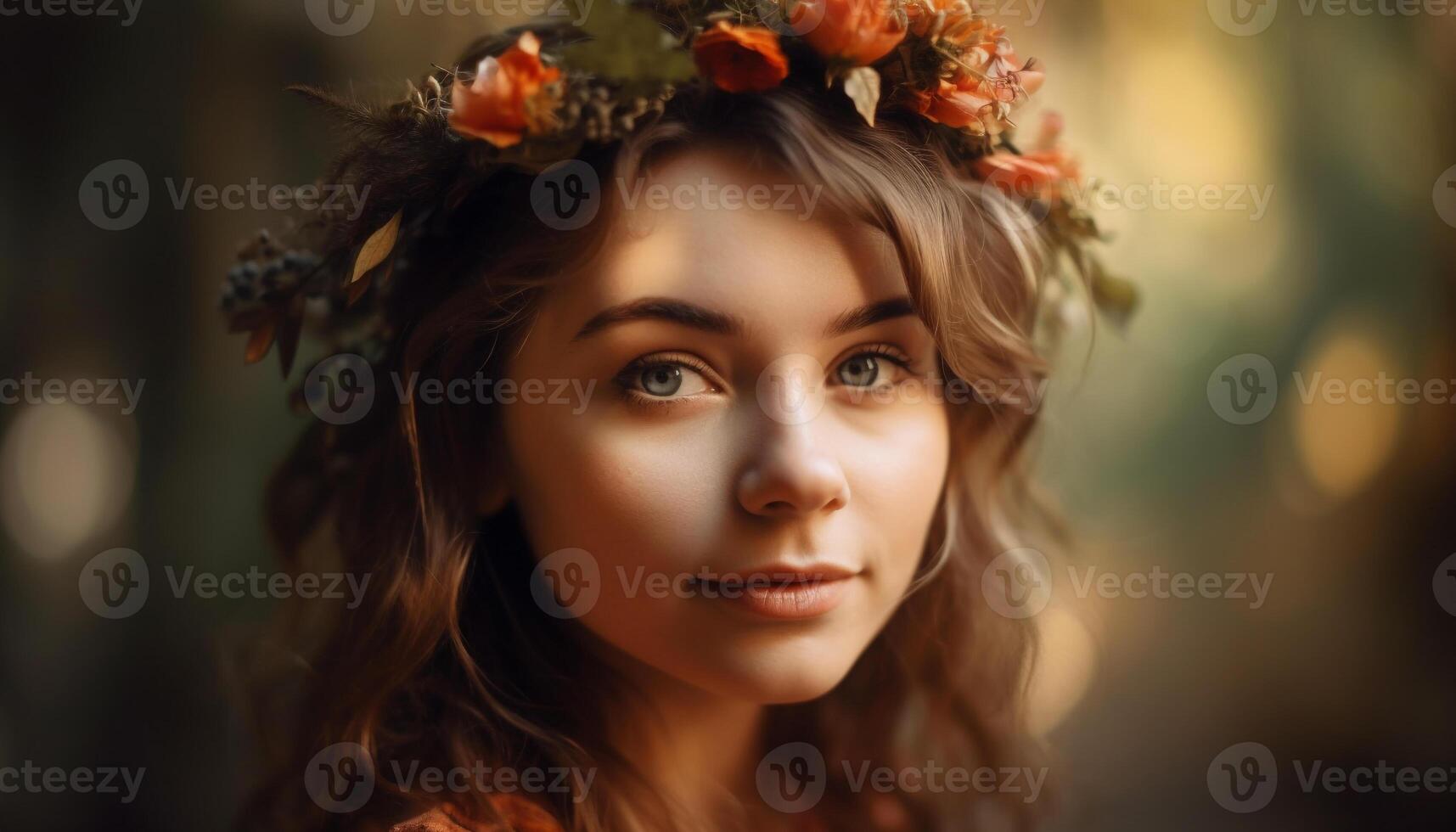 Cute Girl Smiling Looking At Camera Outdoors Generated By Ai 25116843