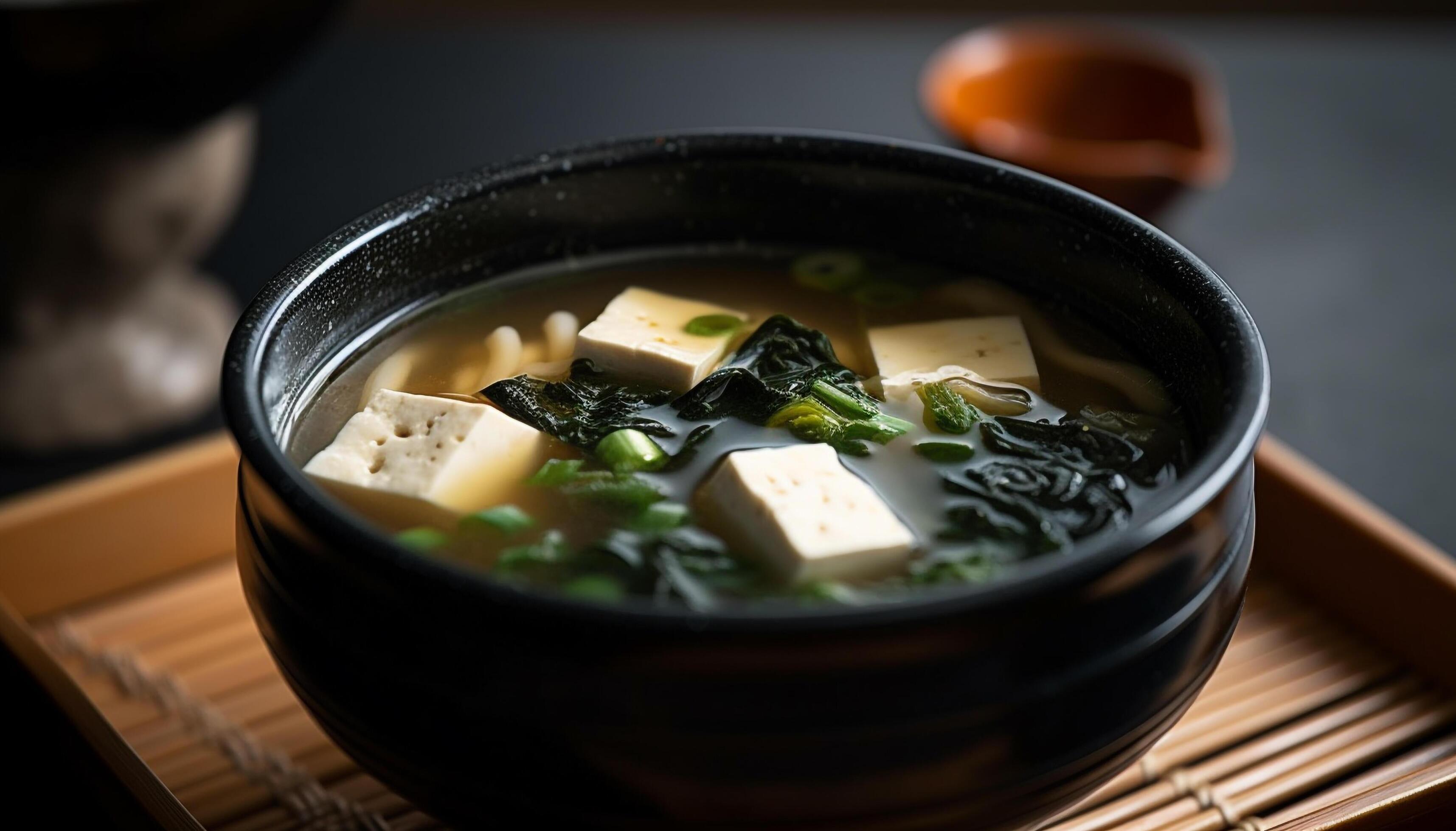 Vegetable tofu miso soup healthy Japanese cuisine generated by AI 25119891 Stock Photo at Vecteezy