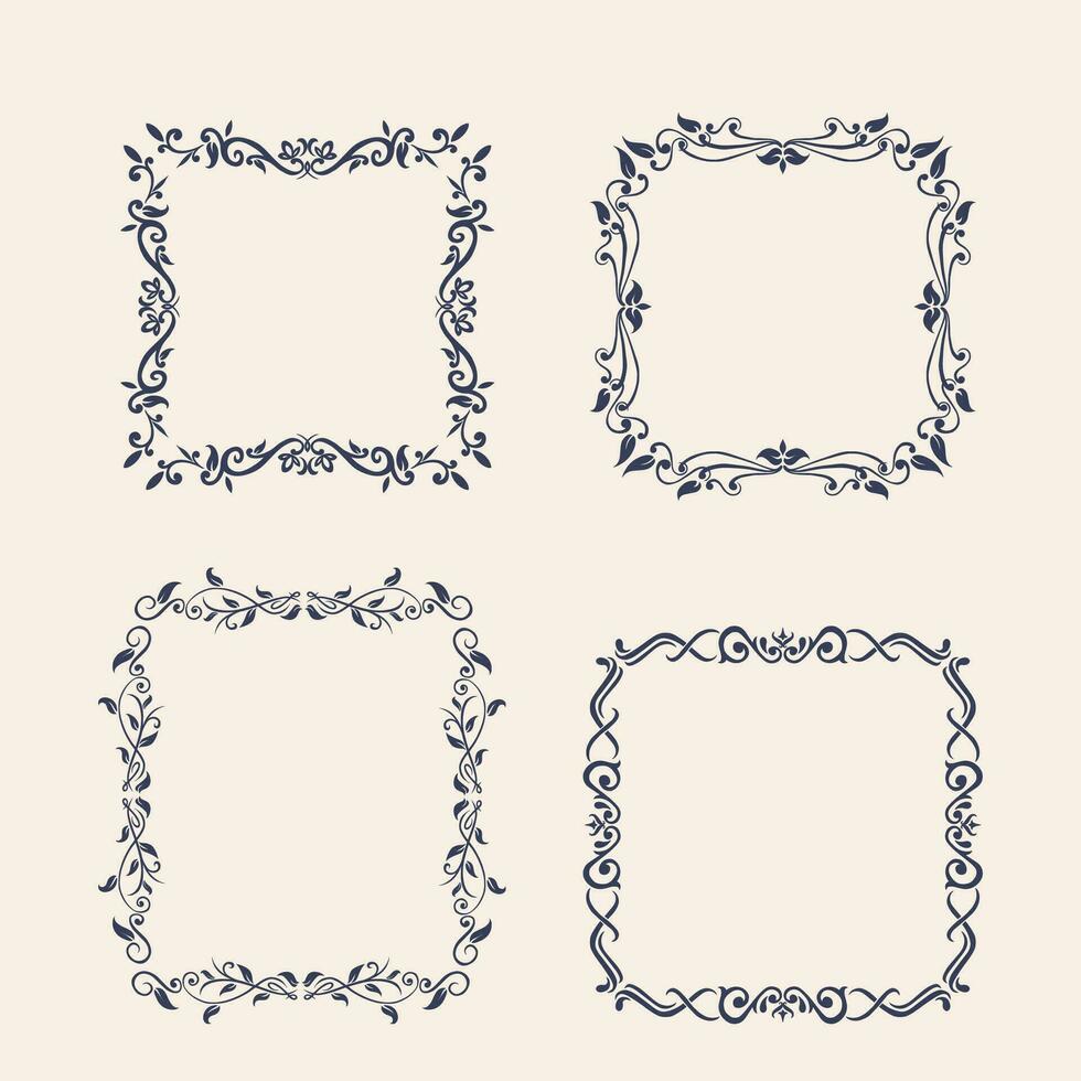 Decorative vintage frame template, border square shape 25126389 Vector ...
