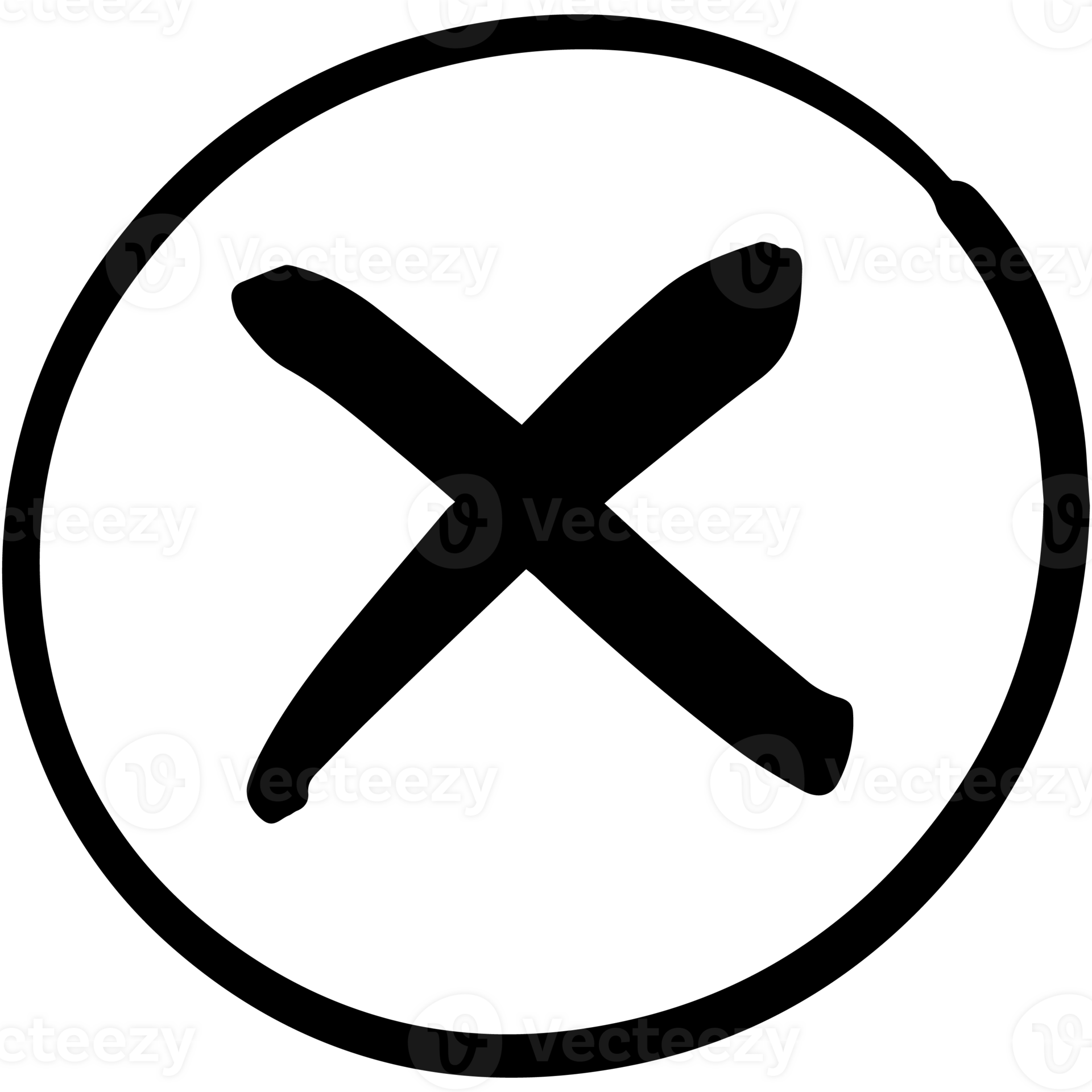 Wrong mark symbol hand drawn style. Black color cross wrong mark icon. 25140396 PNG