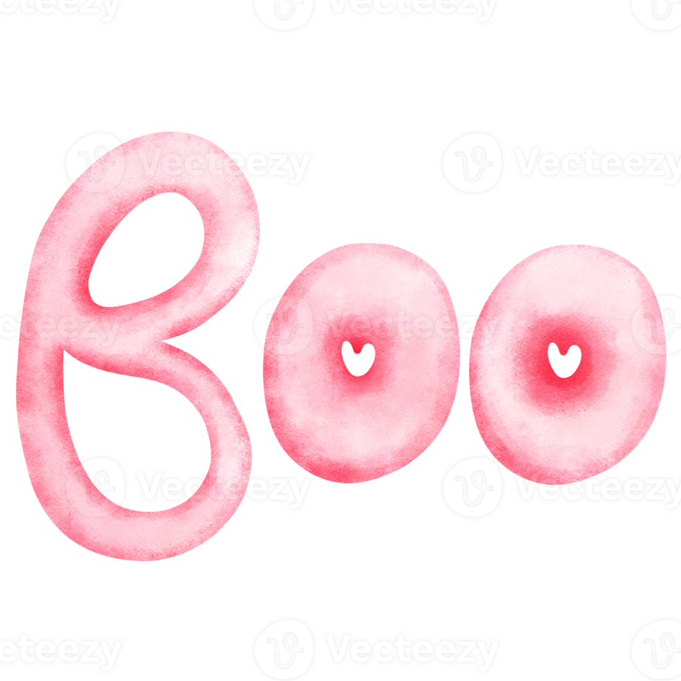 Watercolor Pink Boo Illustration 25157699 Png