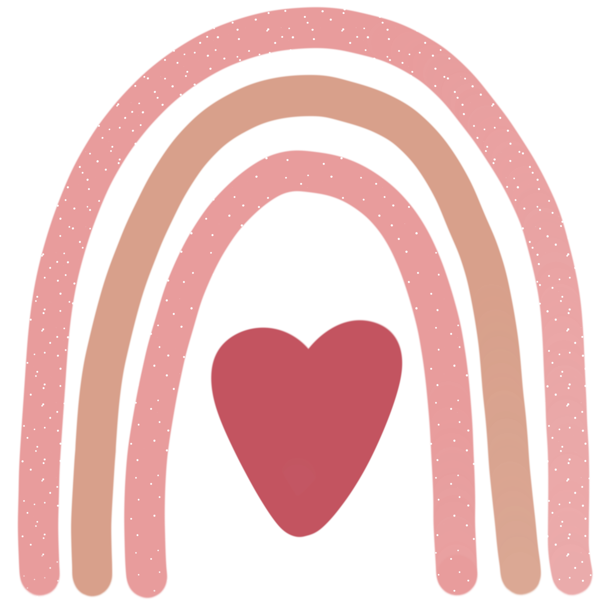 Pink boho rainbow illustration.Pink boho rainbow with heart. 25162671 PNG