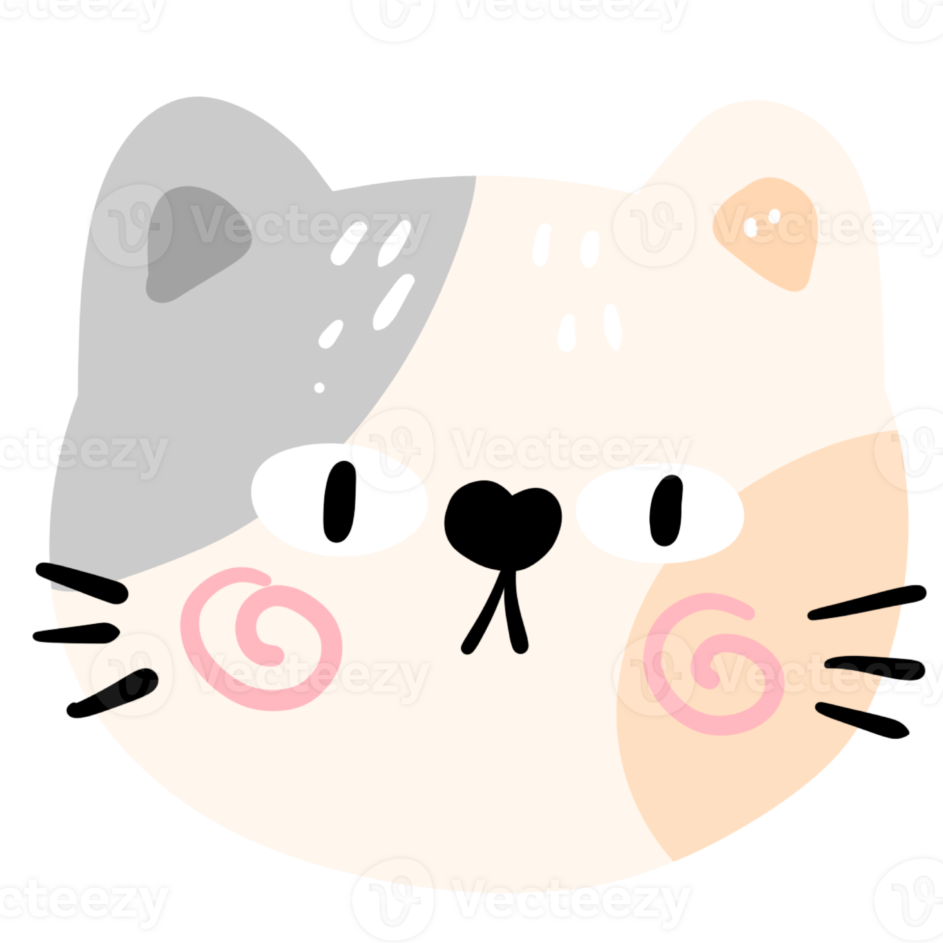 Cute Cat Face 25174358 Png