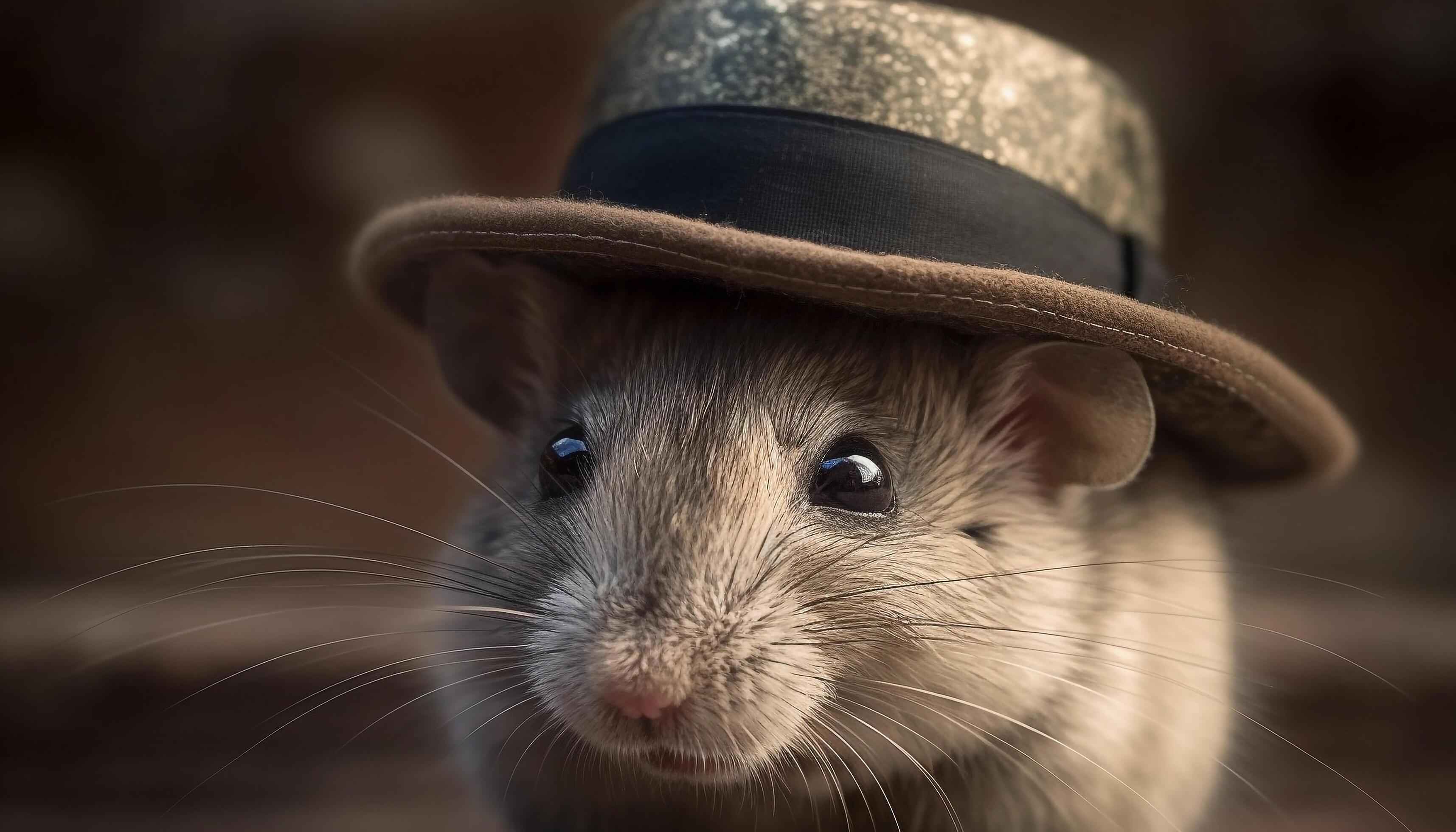 Cute small rodent with fluffy fur and whiskers looking at camera generated by AI 25187698 Stock ...