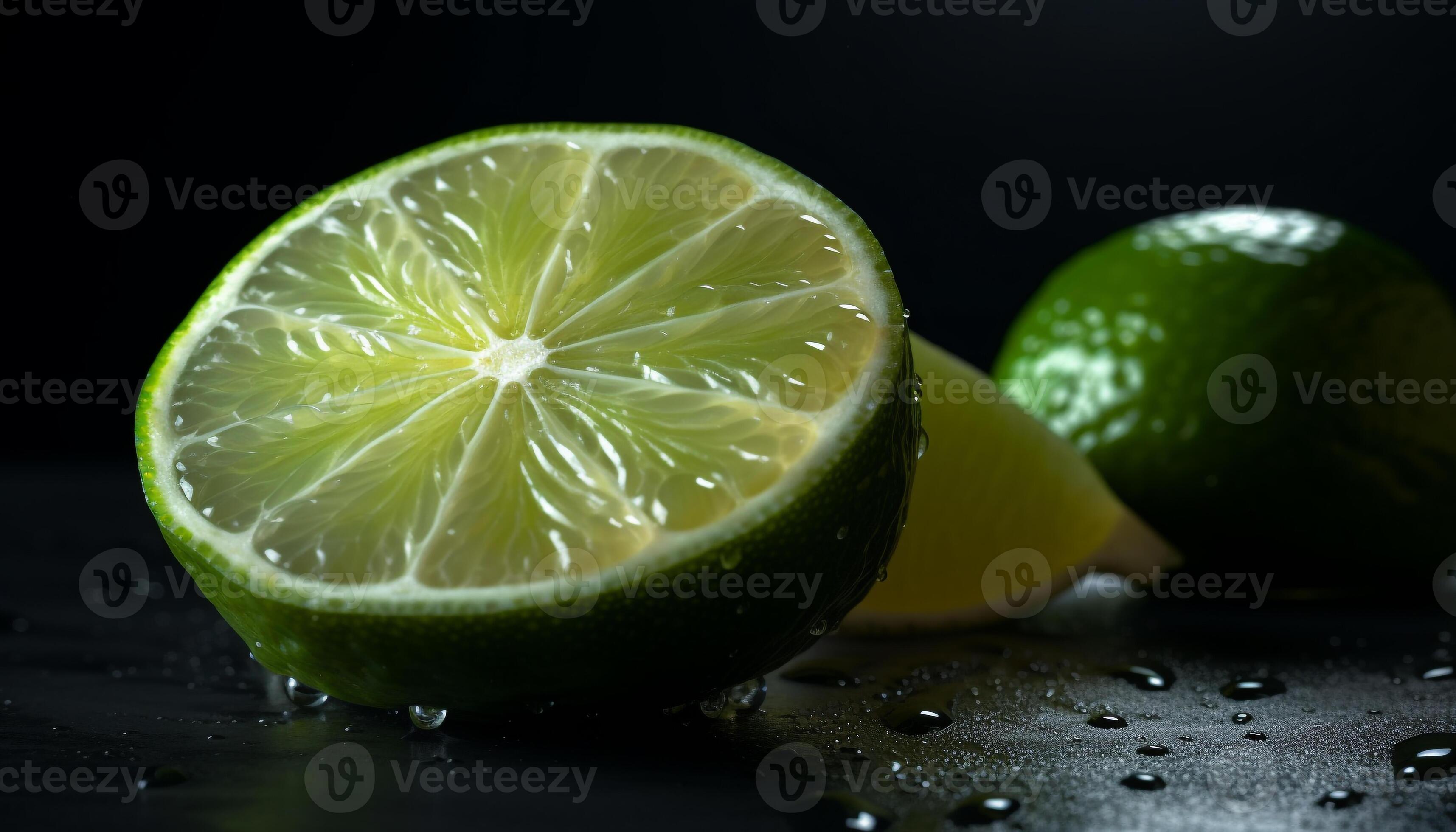 Juicy citrus slice reflects freshness in healthy summer cocktail drink generated by AI 25190729 ...