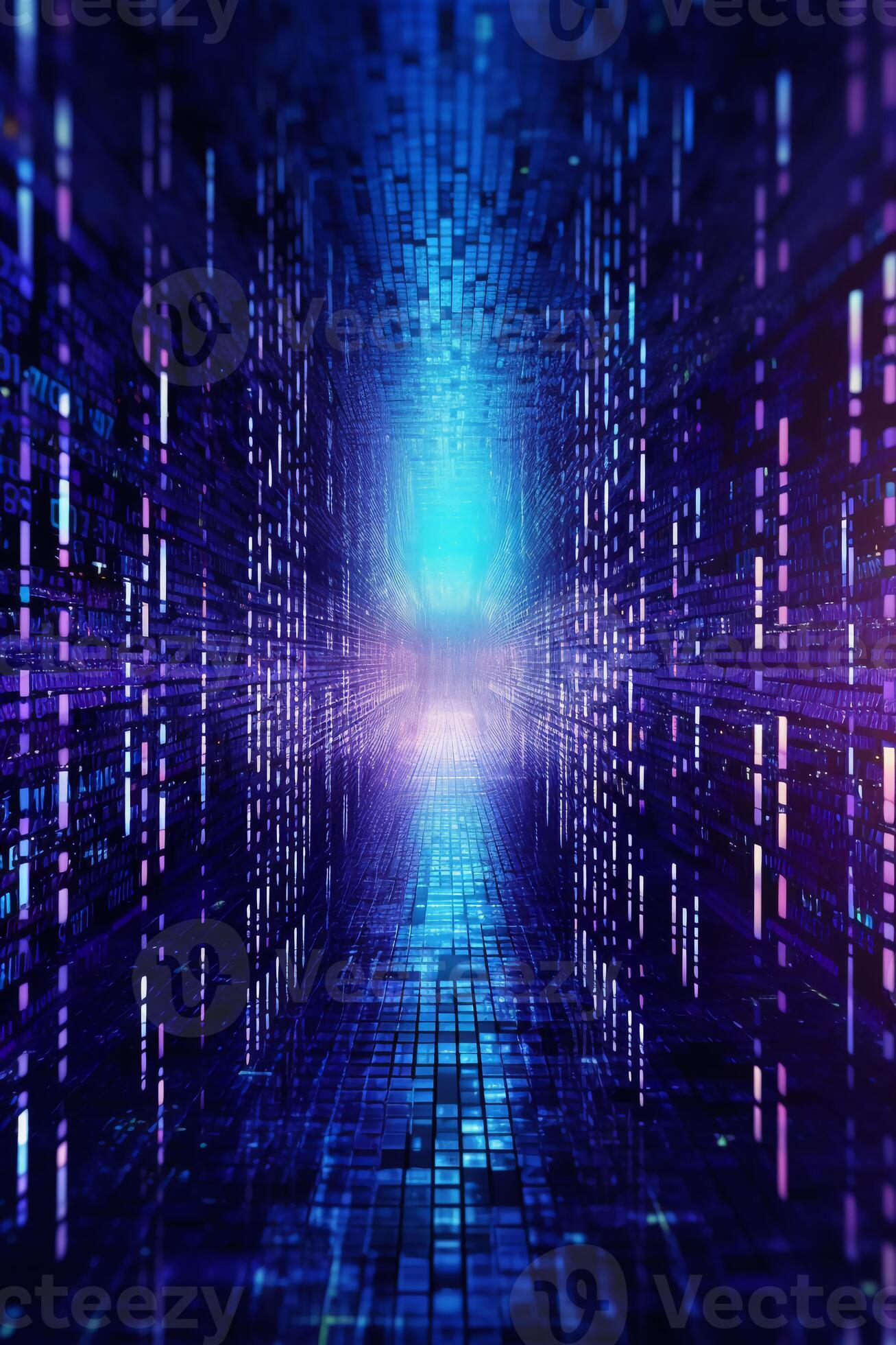 Binary code on a holographic background. 25192177 Stock Photo at Vecteezy