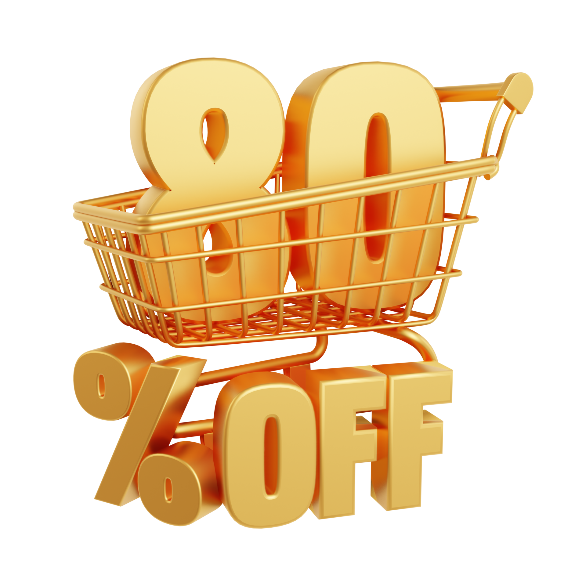 80 Percent Off Number 80 Inside The Shopping Cart Image With Discount 80 Percent Off Number 80 Inside The Shopping Cart Image With Discount